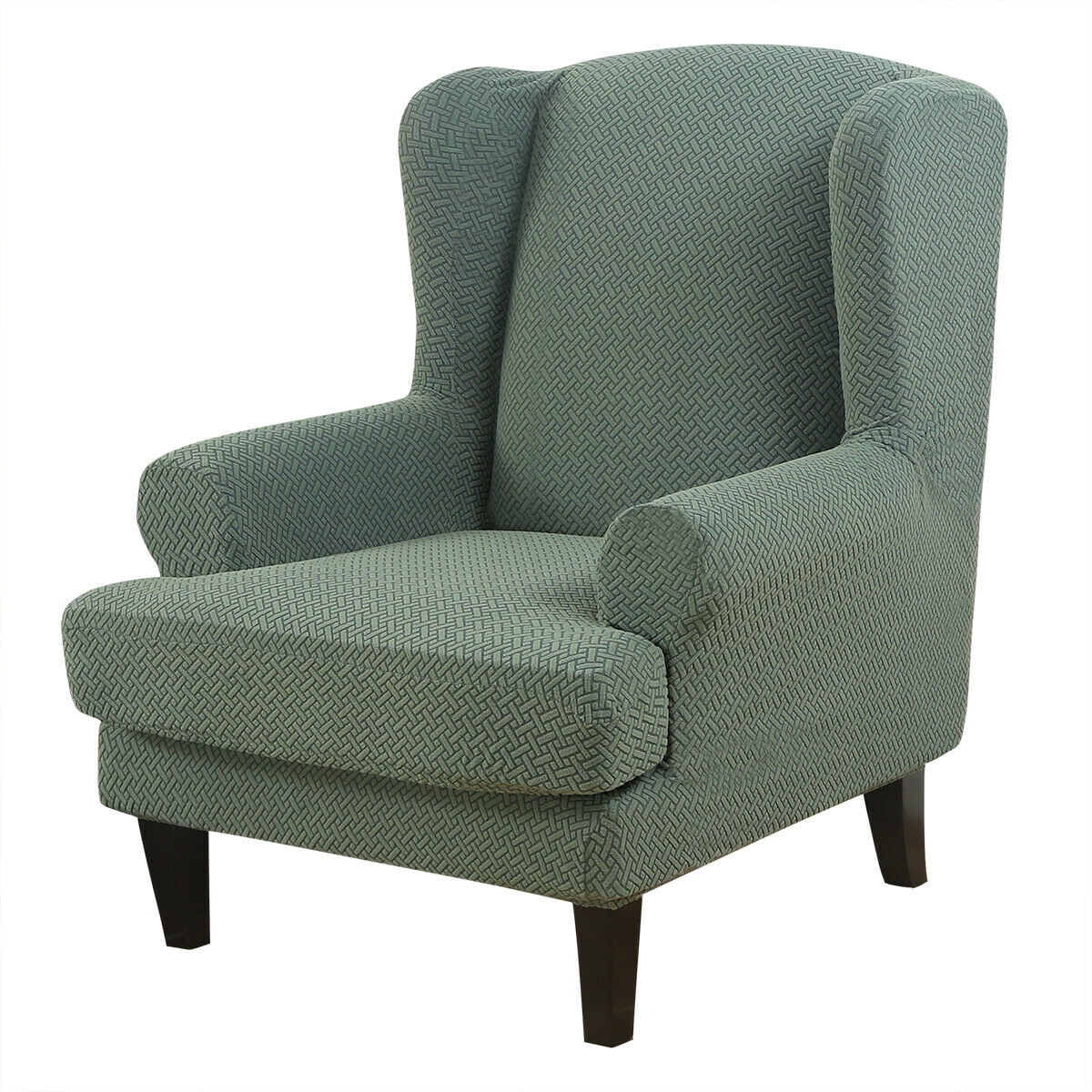 CJC Stretch 2-Piece Wingback Chair Slipcover, Wing Back Chair Covers ...