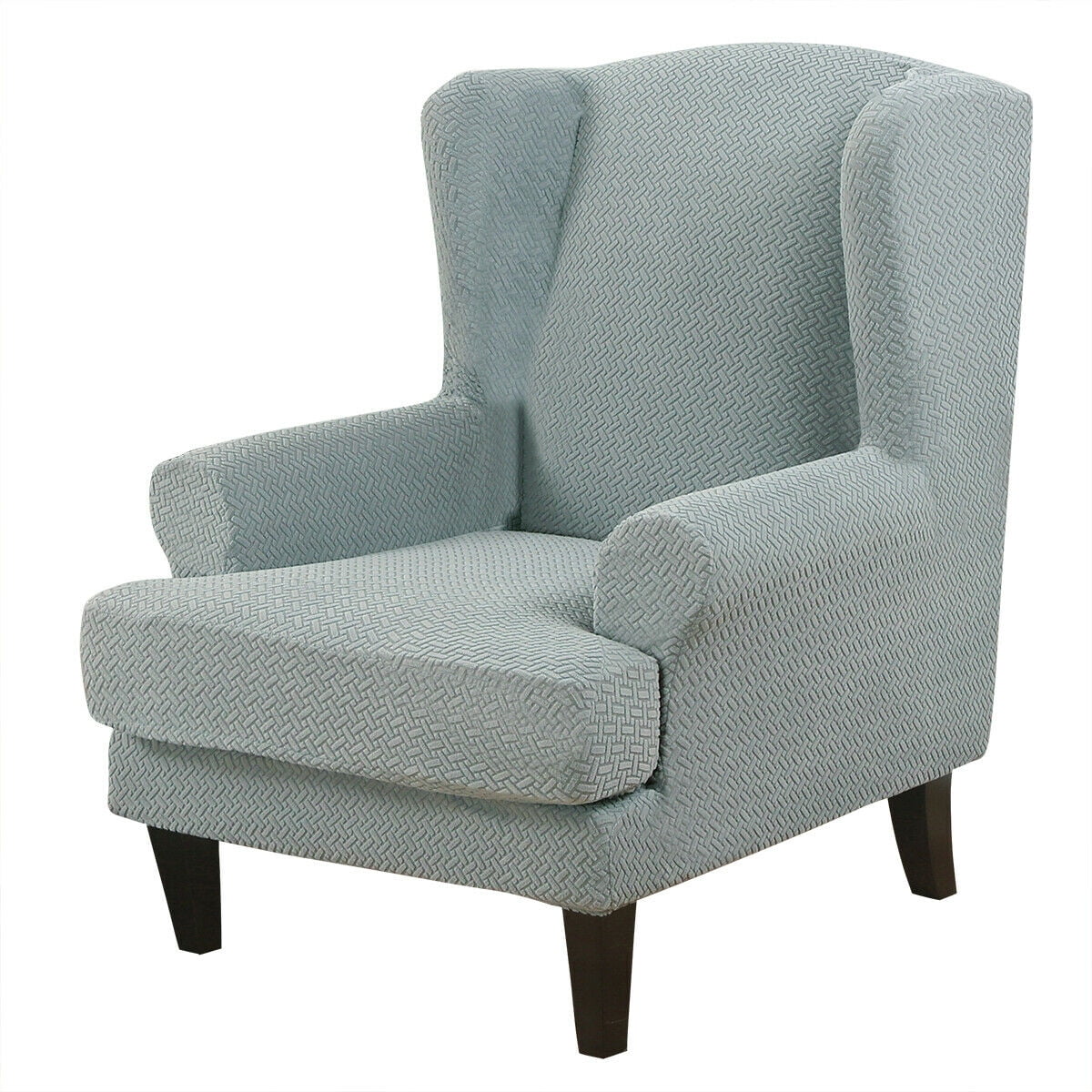CJC Stretch 2-Piece Wingback Chair Slipcover, Wing Back Chair Covers ...