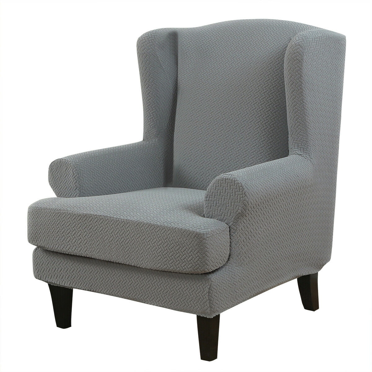 CJC Stretch 2-Piece Wingback Chair Slipcover, Wing Back Chair Covers ...