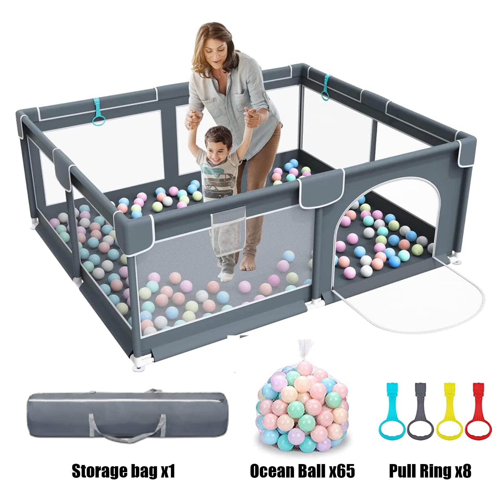 CJC Large Outdoor Playard, Kids Big Playpen with Non-Slip Base, Sturdy ...