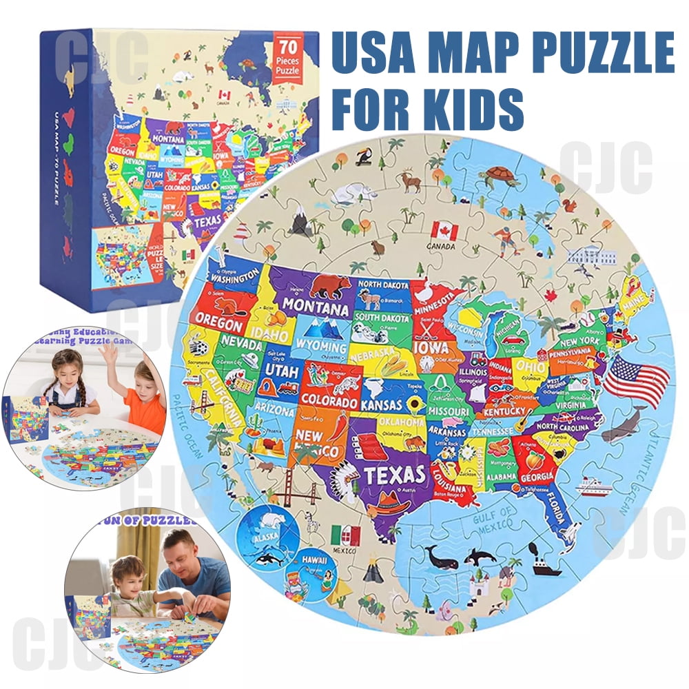 Us Geography Puzzle Map