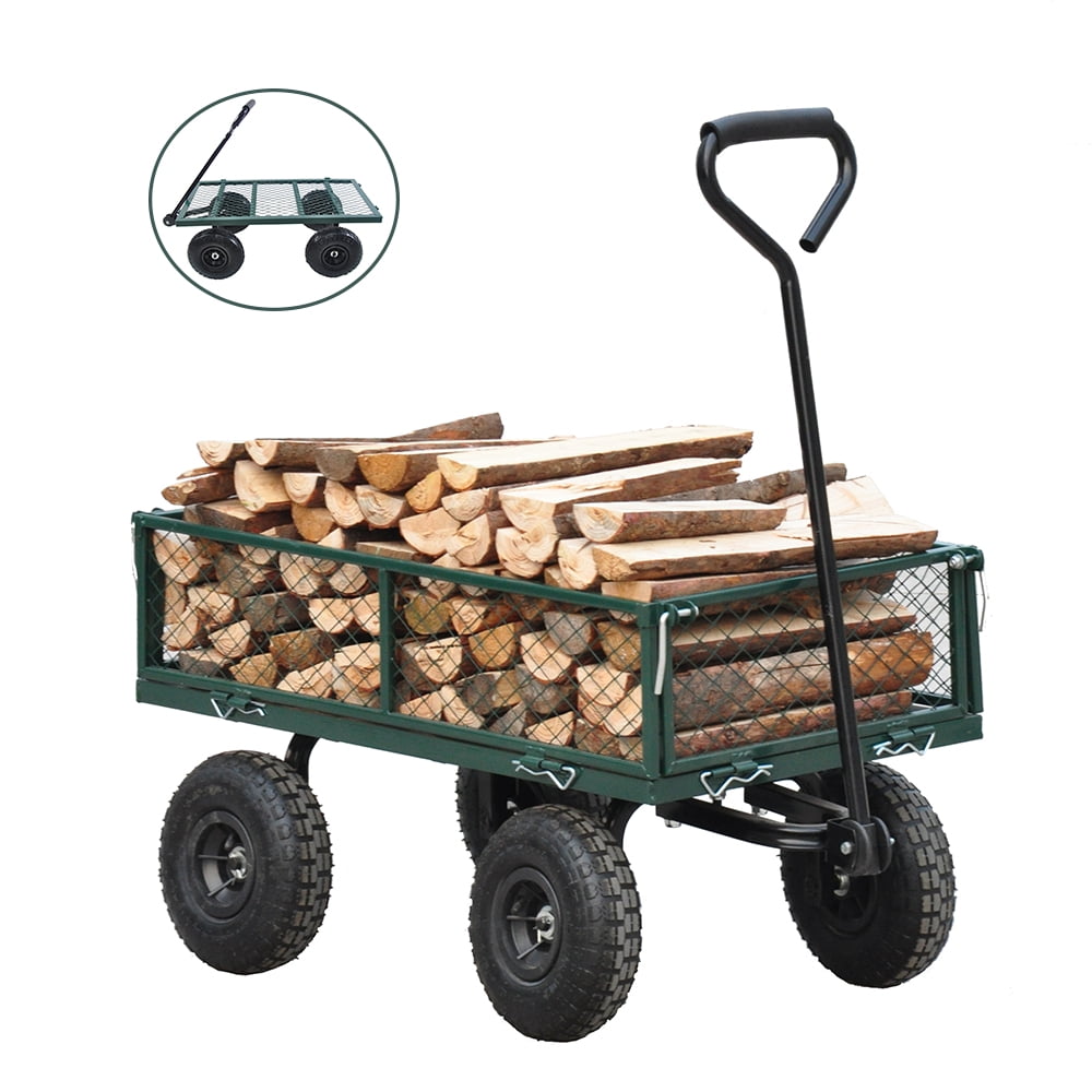 CJC Utility Garden Cart Wagon for Lawn Yard, 550lb Weight Capacity ...