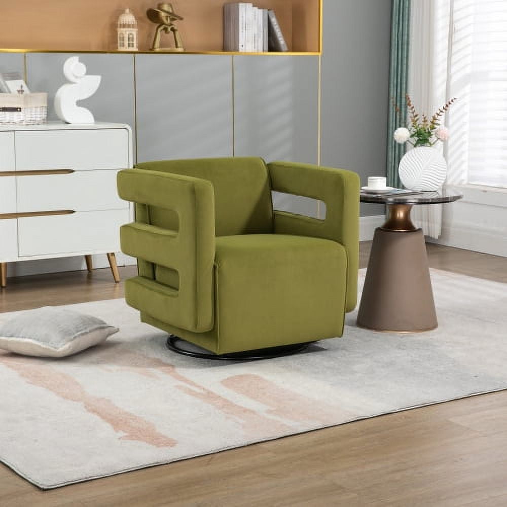 CJC Velvet Upholstered Tufted Chair Textured Fabric Accent Chair with ...