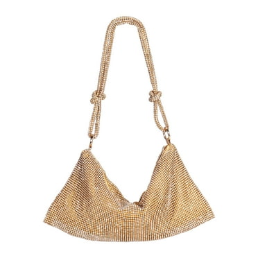 Zzfab Sparkle Rhinestone Suede Hobo Handbag Pewter - Walmart.com