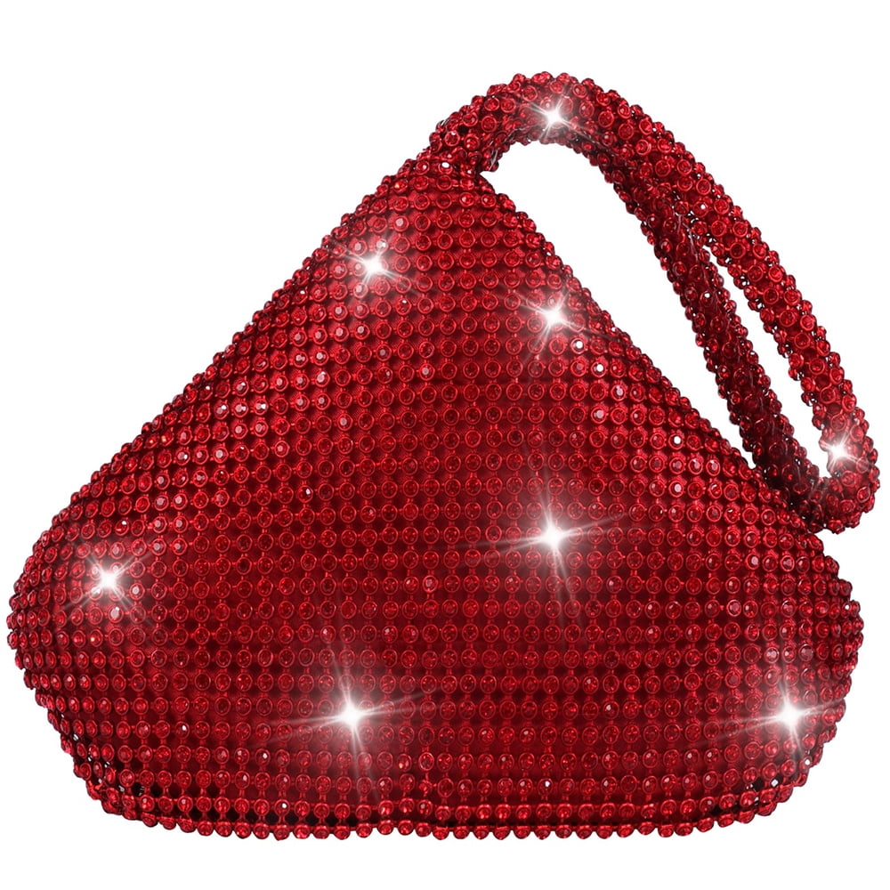 CJC Women's Rhinestone Purse Evening Bag Sparkly Triangle Clutch Purse ...