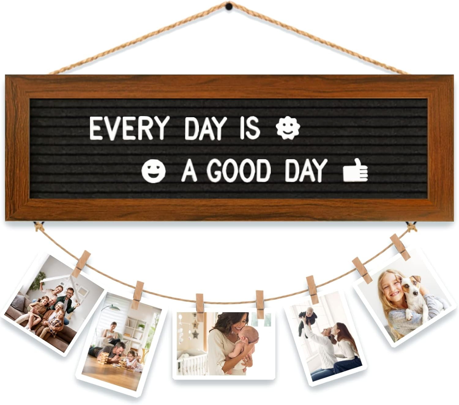 CJIAWYS Picture Frames Collage Photo Hanging Display, Felt Letter Board ...