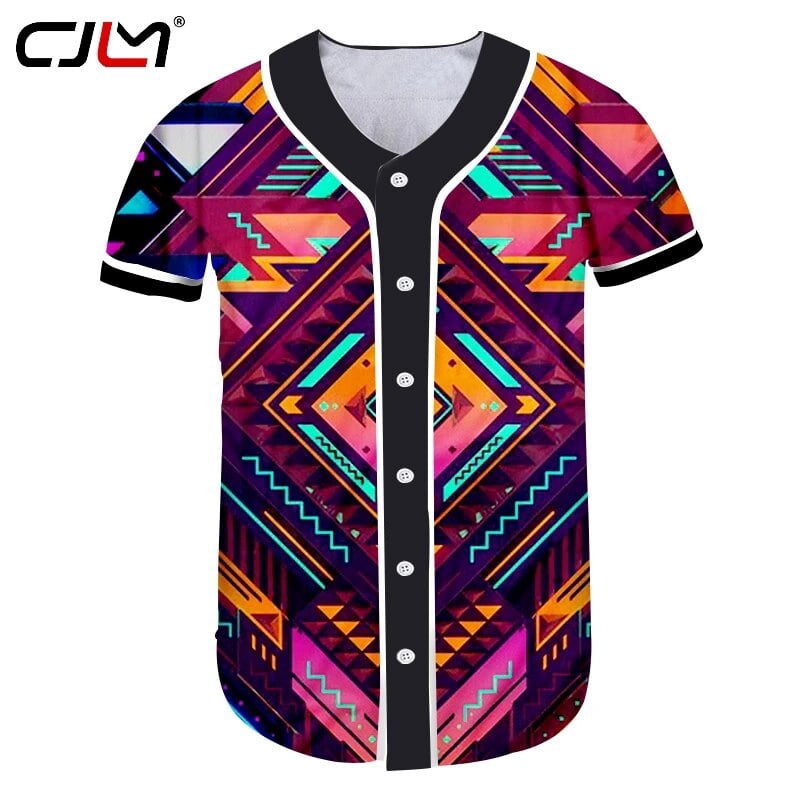 CJLM Colored Polygon Man On Sale Baseball Shirt 3D Full Printed ...