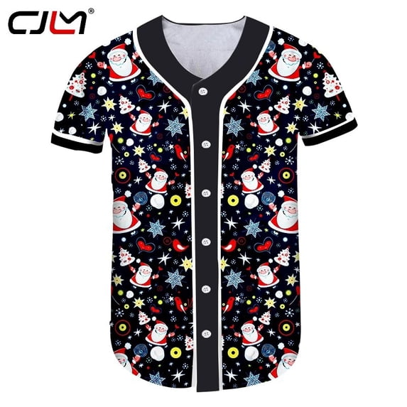 CJLM The New Listing Chistmas Men's Baseball Shirt 3D Printed Lovely ...