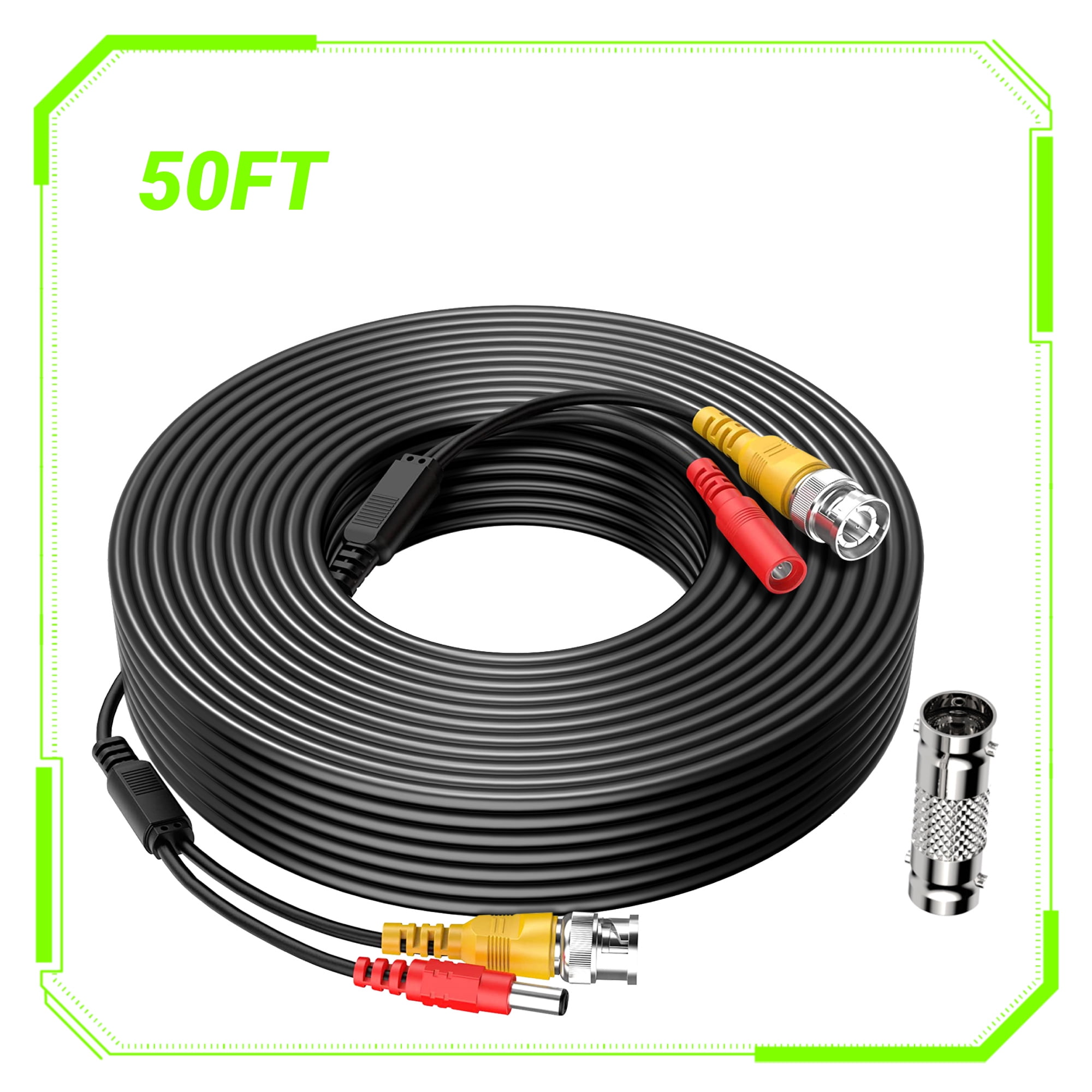 CJP-Geek 50FT BNC Cable All-in-One Siamese Video And Power Security ...