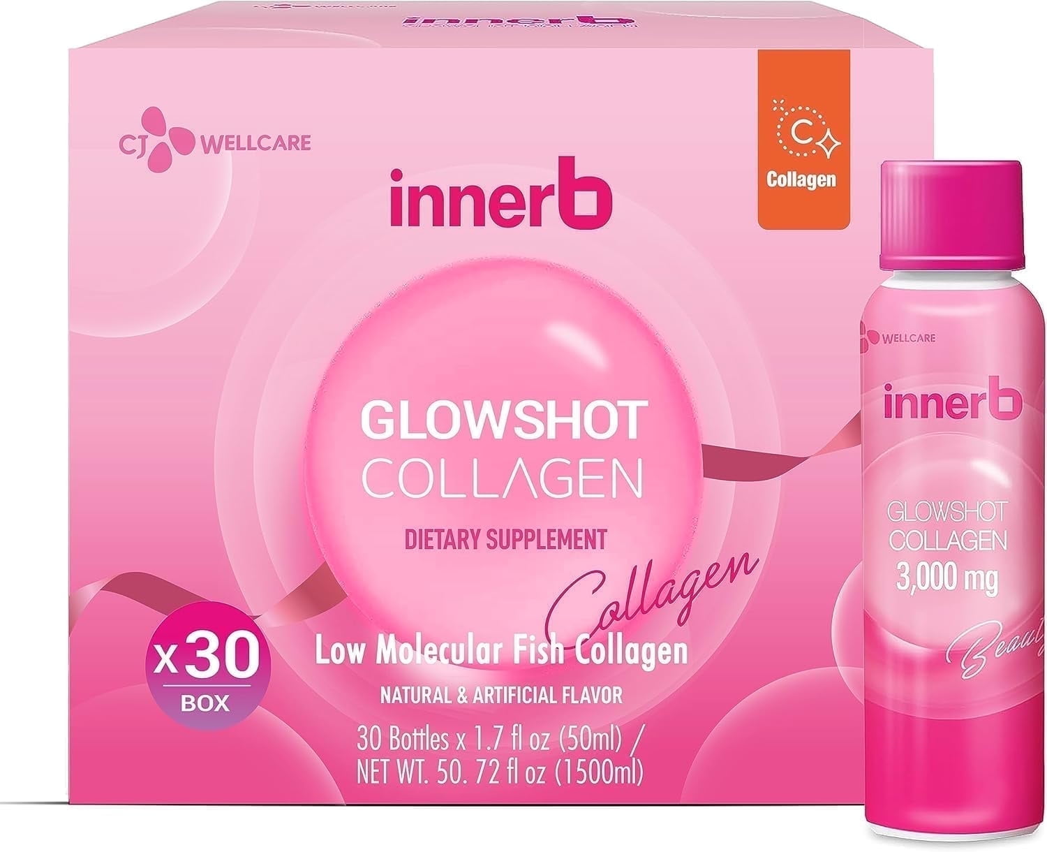 CJWellcare Innerb Glowshot Collagen (50.7 fl oz, 30 Servings ...