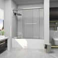 CKB Framed Bathtub Sliding Doors, 56-60 inch W x 56 inch H, 1/4 inch ...