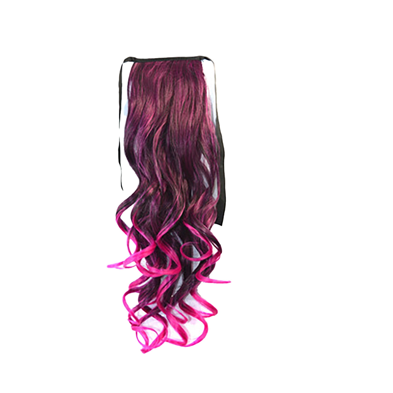 CKDOHAPEL 12 Colors Wig Long Curly Fiber Ponytail with Color Gradient ...
