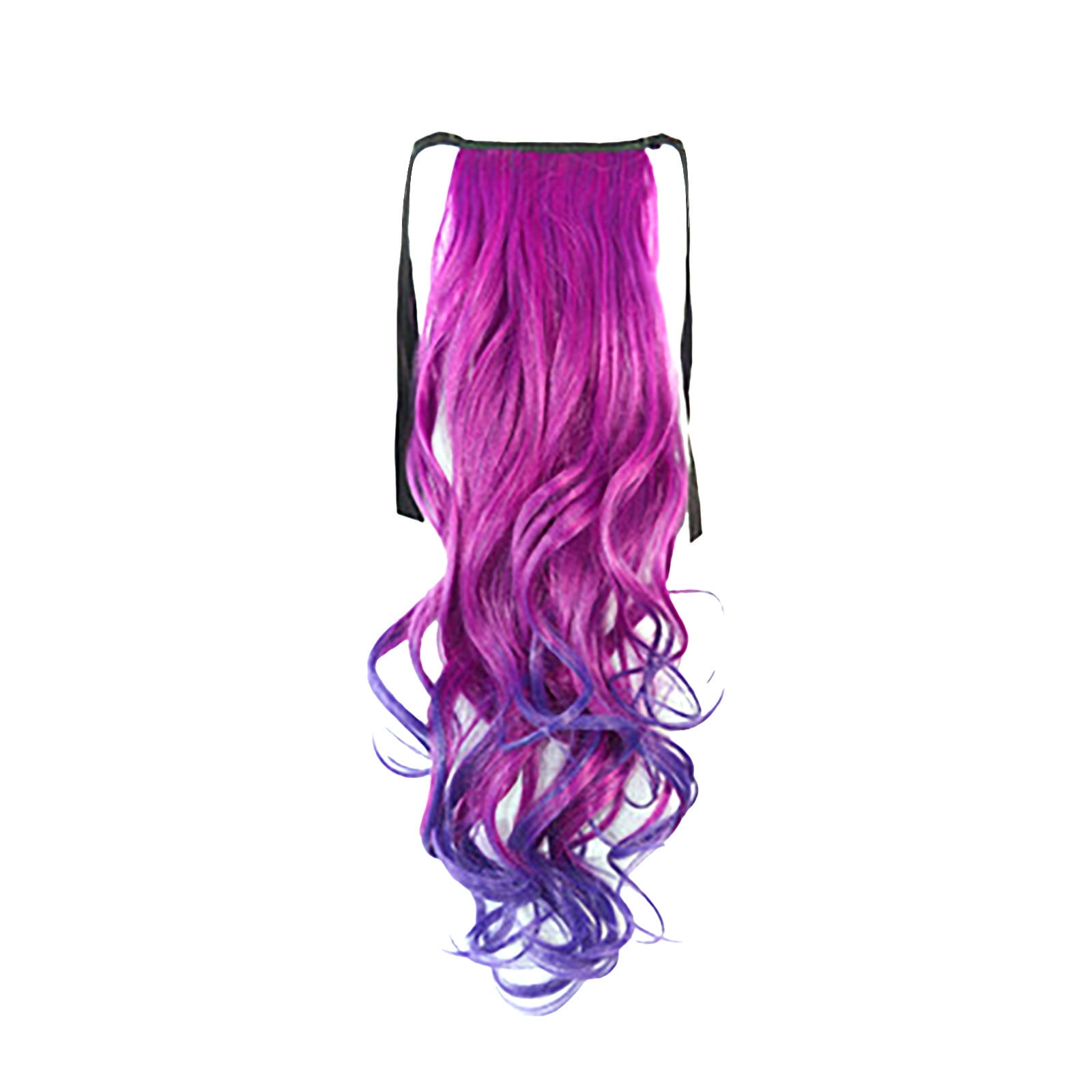 CKDOHAPEL 12 Colors Wig Long Curly Fiber Ponytail with Color Gradient ...