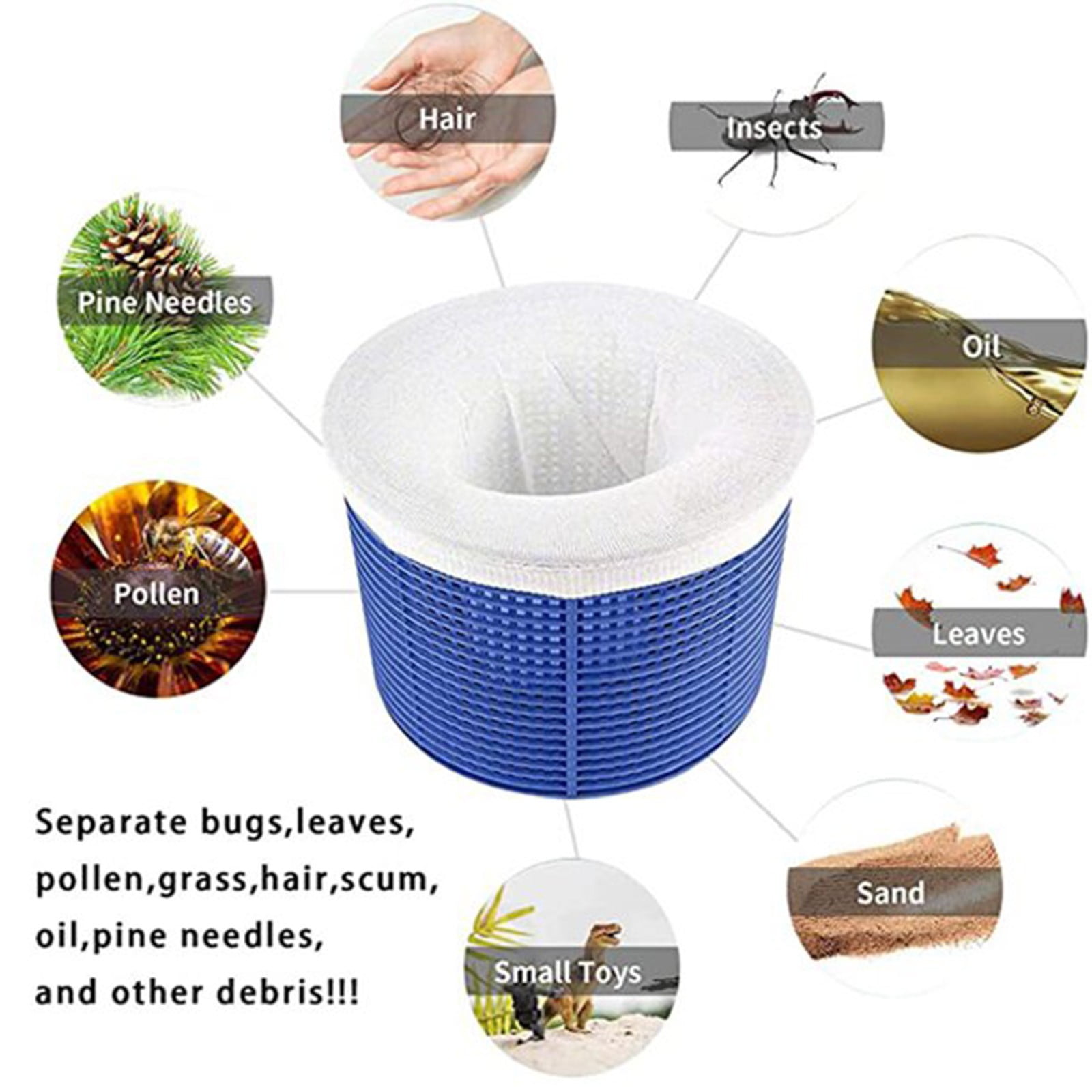 CKDOHAPEL 20 Packs Filter for Pool Pond Effective Reusable Disposable ...