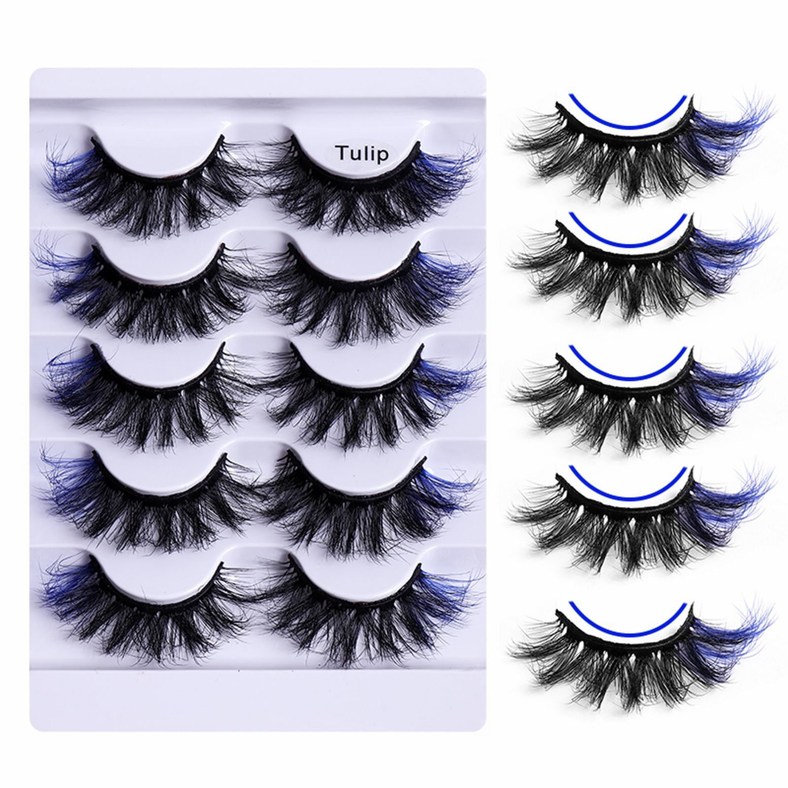 CKDOHAPEL 5 Pairs of Colorful False Eyelashes Multilayer Thick ...