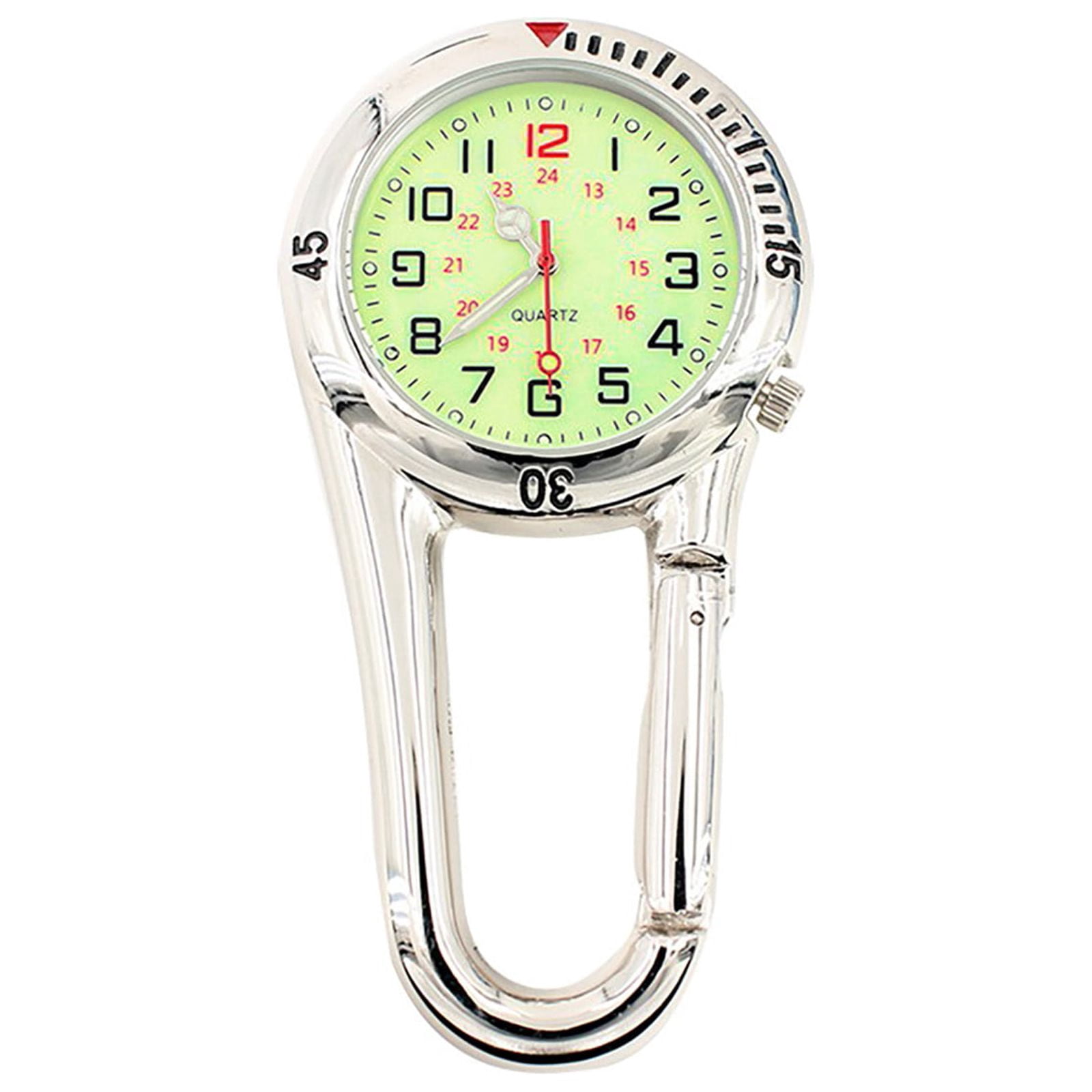 CKDOHAPEL Beautiful Black/ on Carabiner Luminous Face FOB Watch for ...
