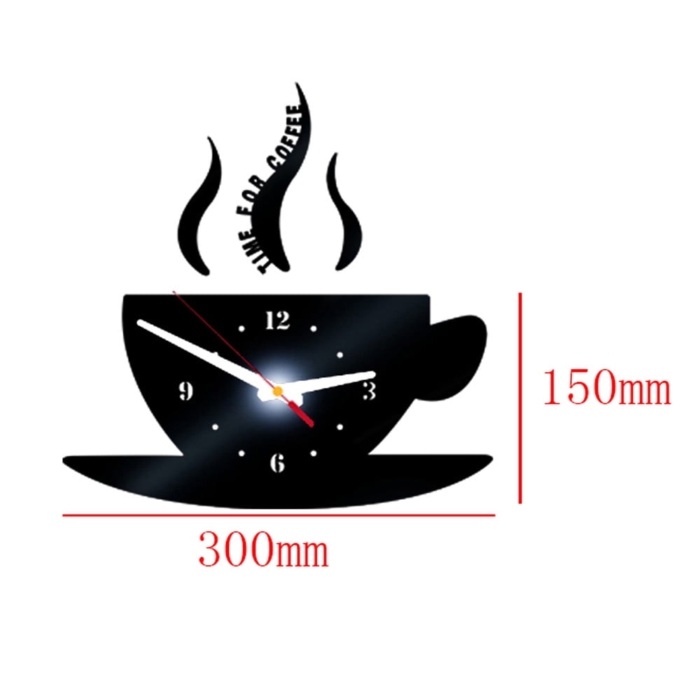 CKDOHAPEL Coffee Shape Removable DIY Acrylic 3D Wall Sticker Decorative ...