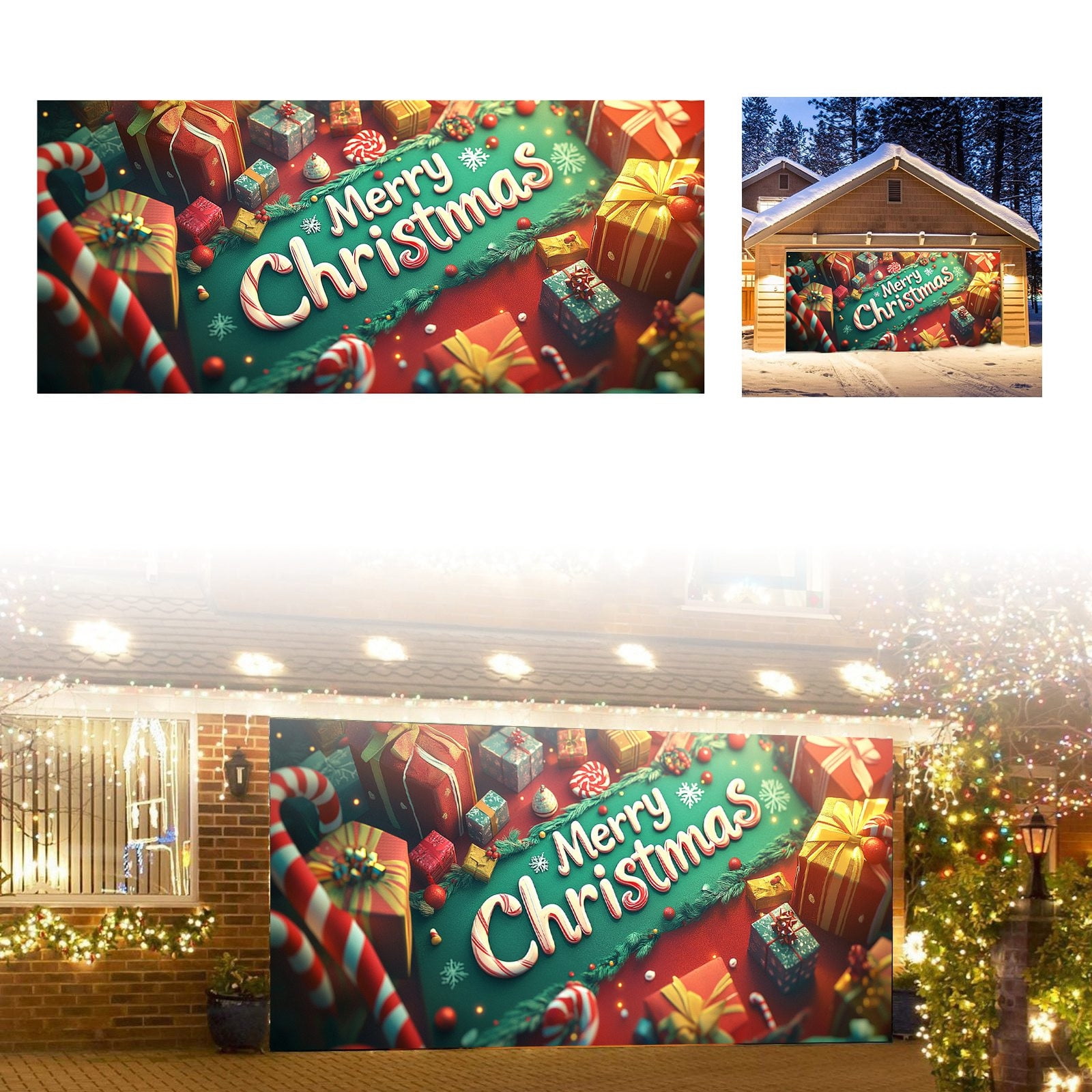 CKDOHAPEL Create A Joyful Atmosphere with Our Christmas Garage Banner A ...
