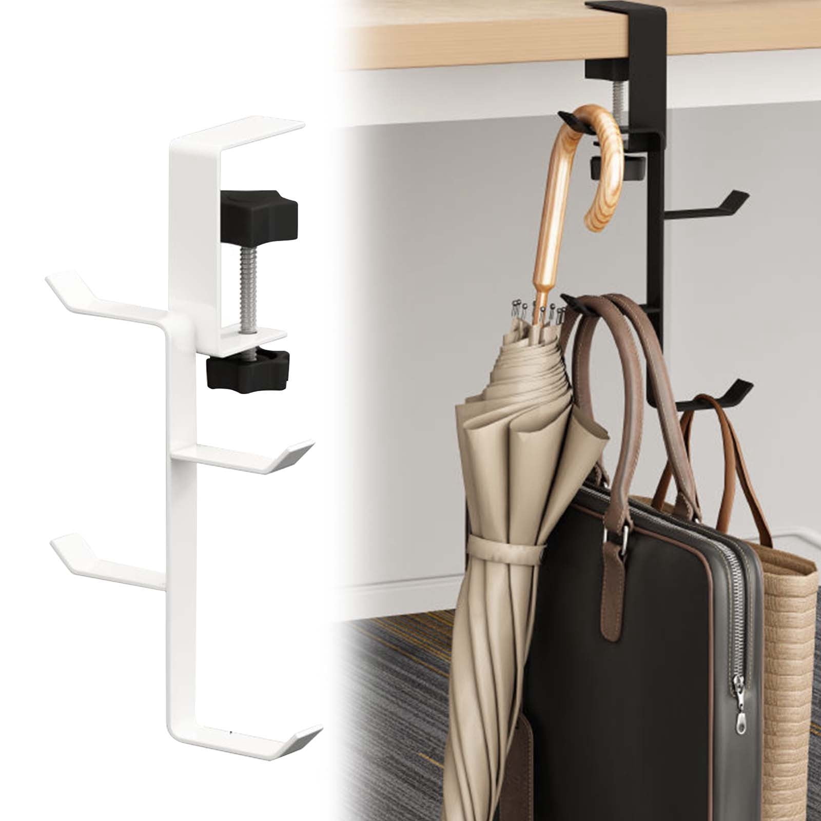 CKDOHAPEL Desk Mount Bag Holder Hook Clamp On Backpack Hanger Portable ...