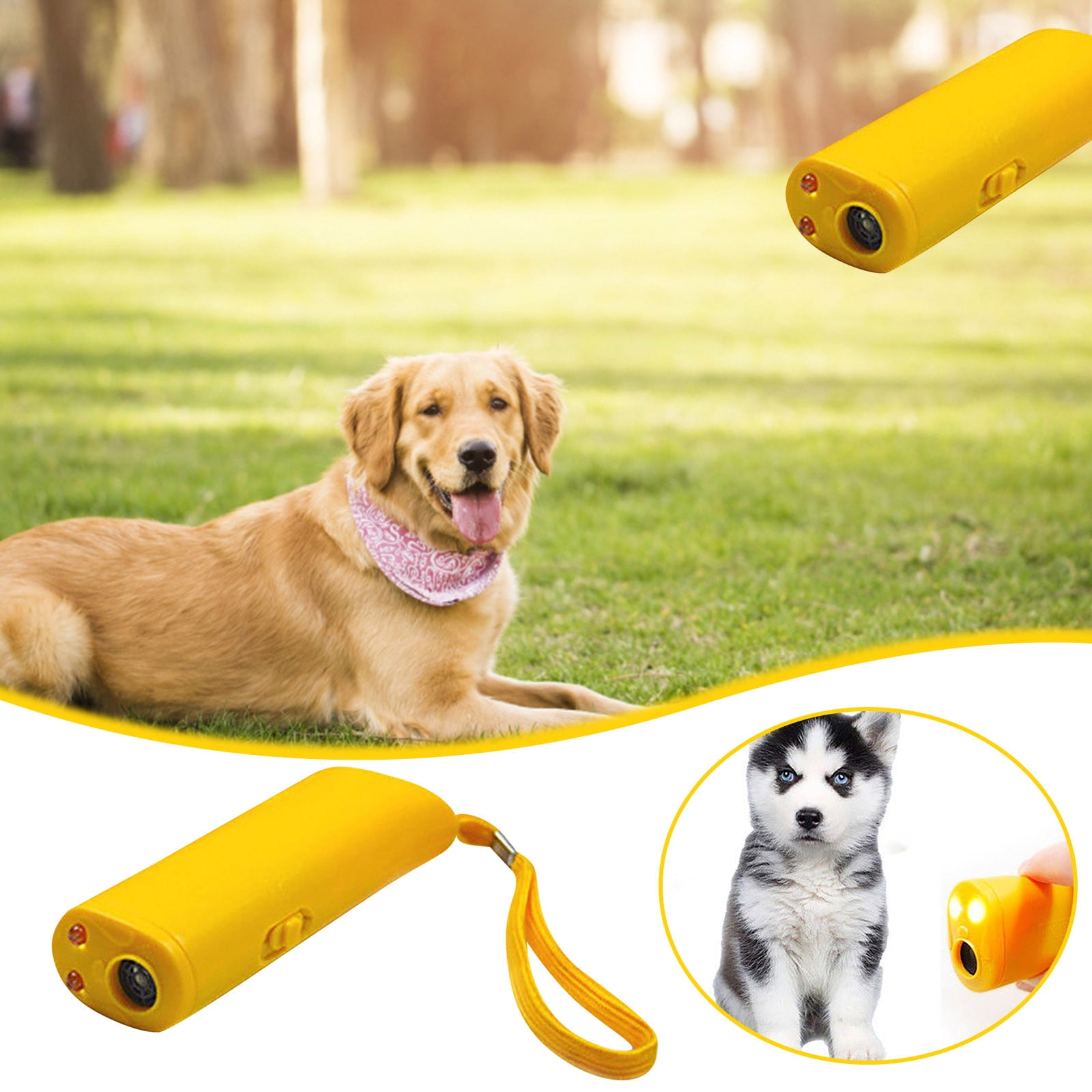 CKDOHAPEL Double Headed LED Flashlight Battery Dog Portable Dog Trainer ...