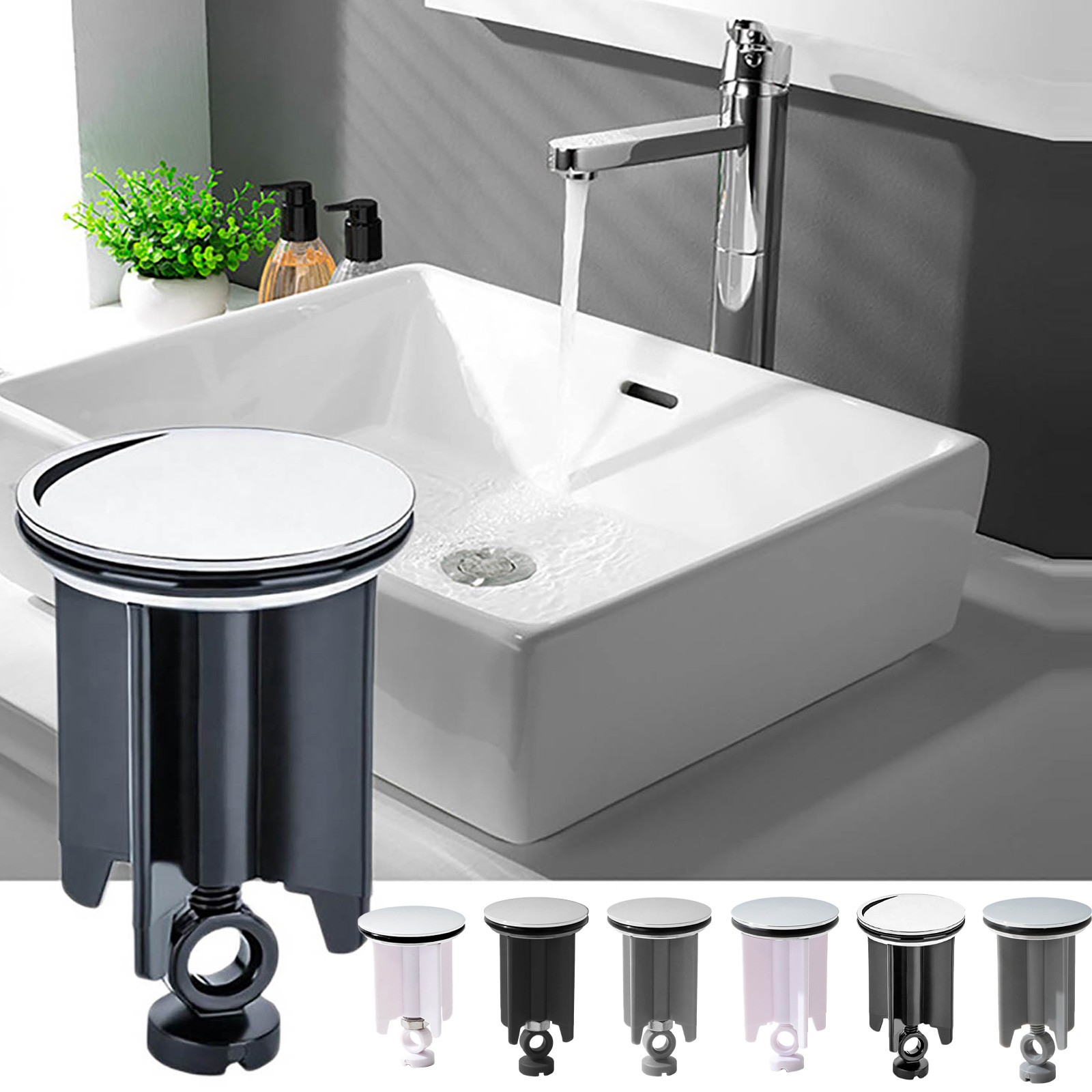 CKDOHAPEL Elegant European Style Basin Drain Stopper ABS Material ...