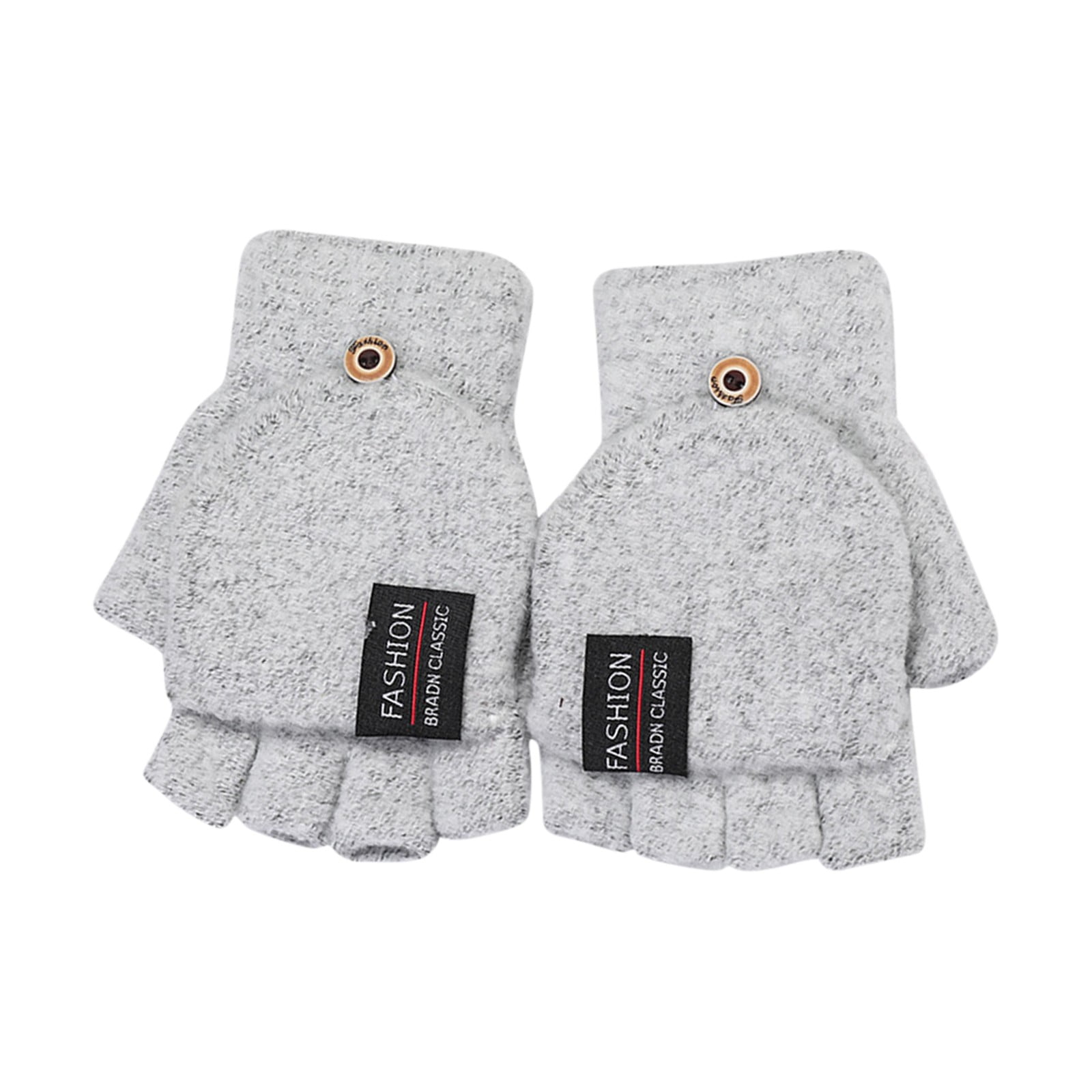 CKDOHAPEL Knitted Warm Convertible Flip Mittens Top Fingerless Men ...