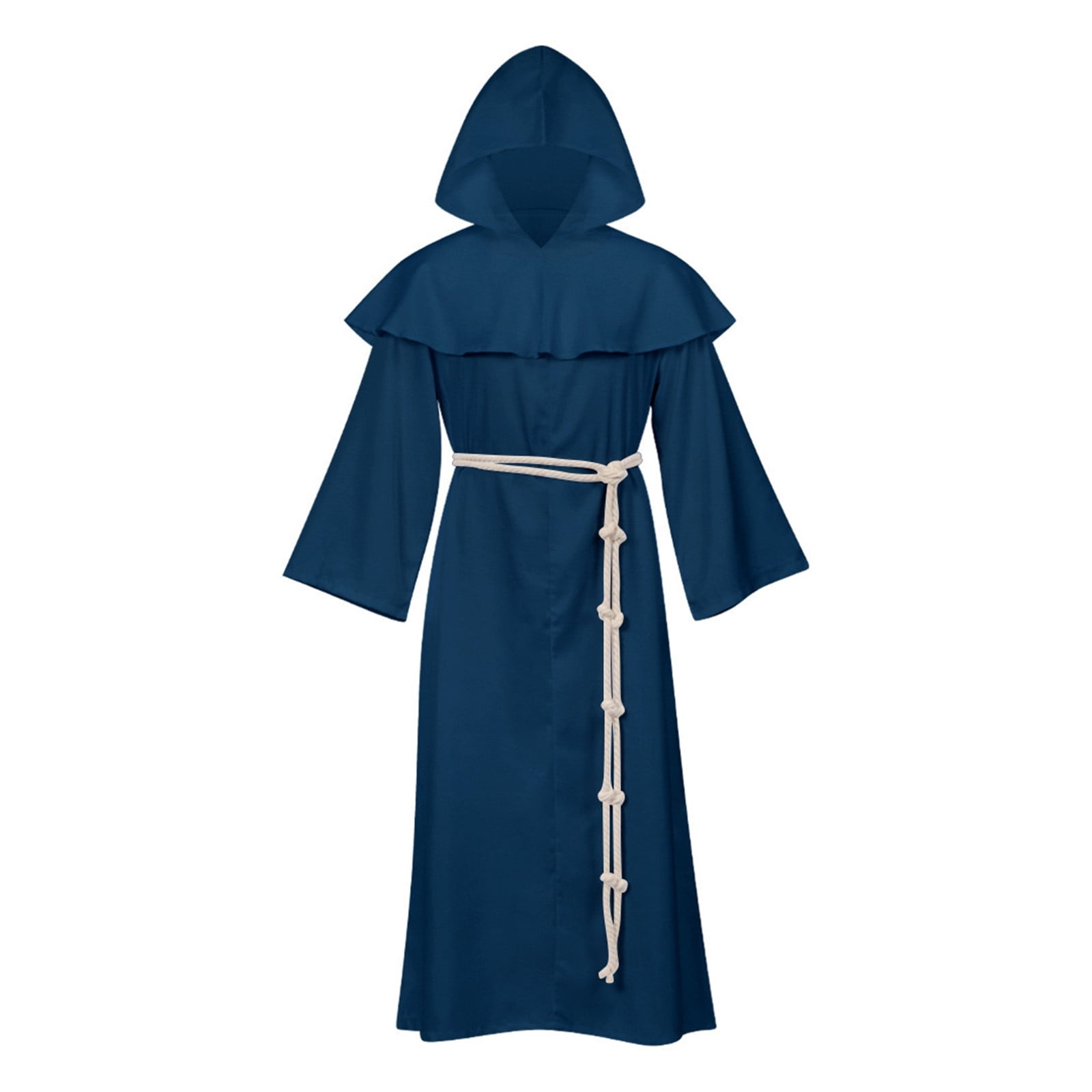 CKDOHAPEL Men's Hooded Cloak Robe Solid Color Priest Monk Outfit Satin ...