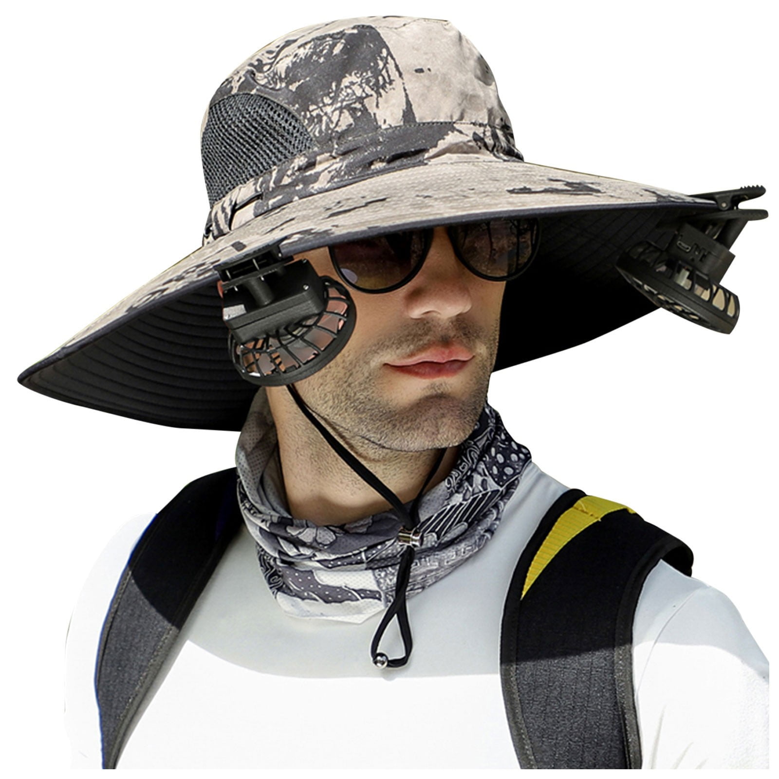 CKDOHAPEL Outdoor Wide Brim Sun Hat with Solar Fan Wide Brim Solar Fan ...