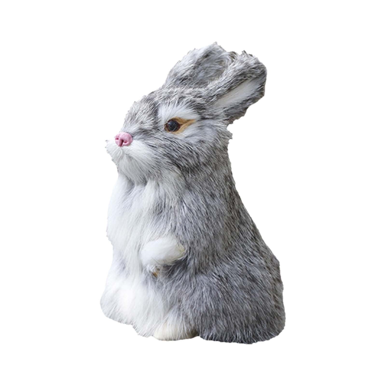 CKDOHAPEL Realistic Furry Easter Bunny Decoration Lifelike Easter Bunny ...