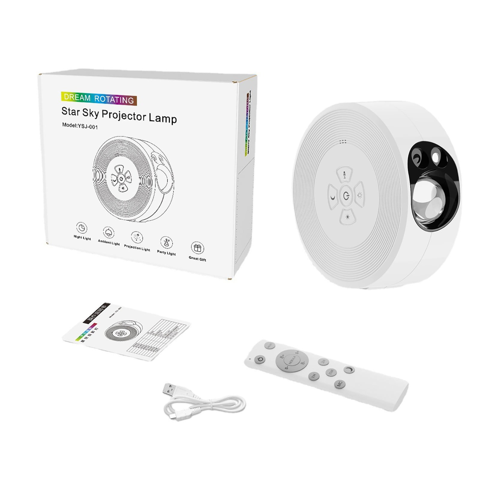 CKDOHAPEL Starry Sky Projector Light LED Moon with Colorful Remote ...