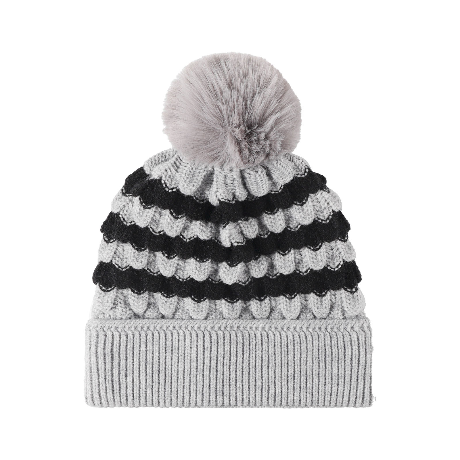 CKDOHAPEL Warm Knitted Hat for Women and Men Striped Thickened Winter ...