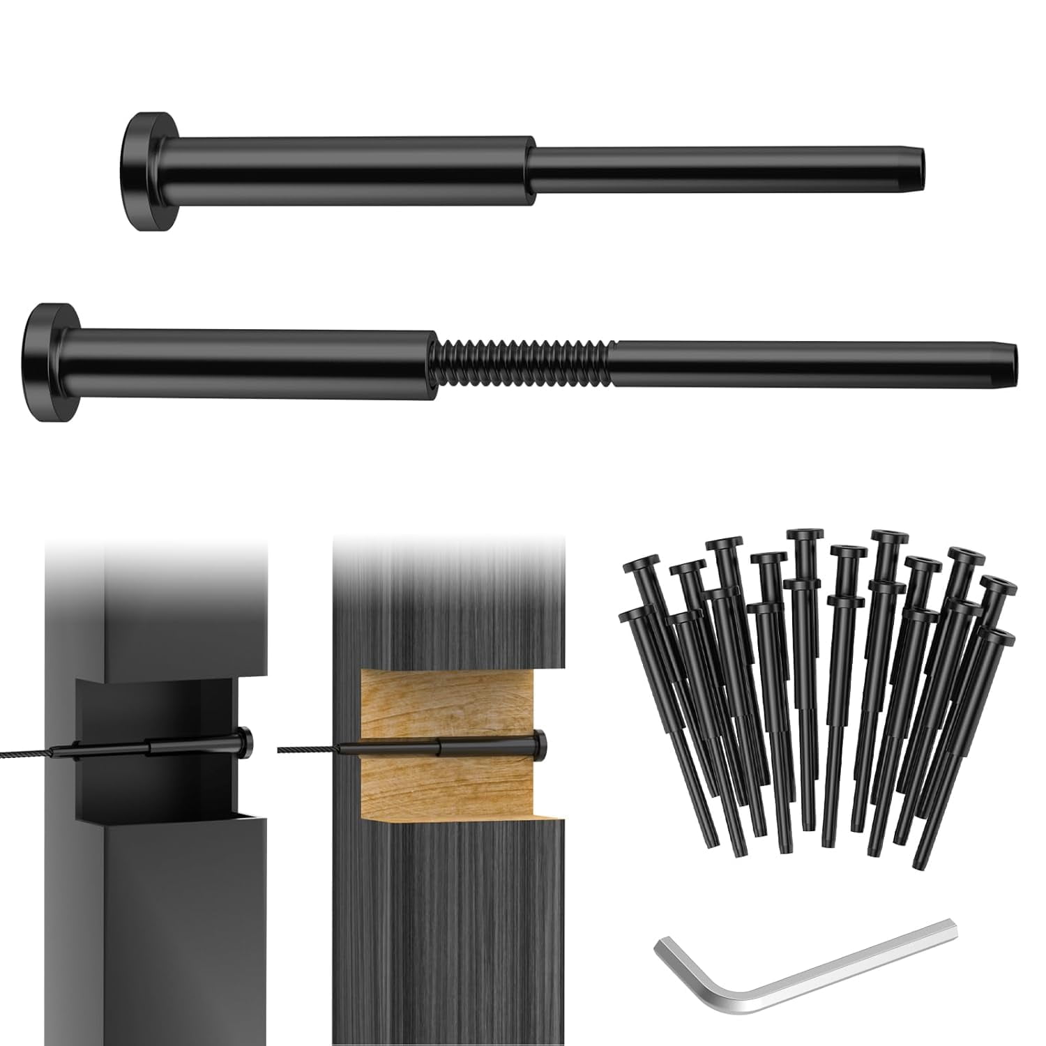 CKE 20 Pack Black Invisible Cable Railing Kits, Stainless Steel 3/16 ...