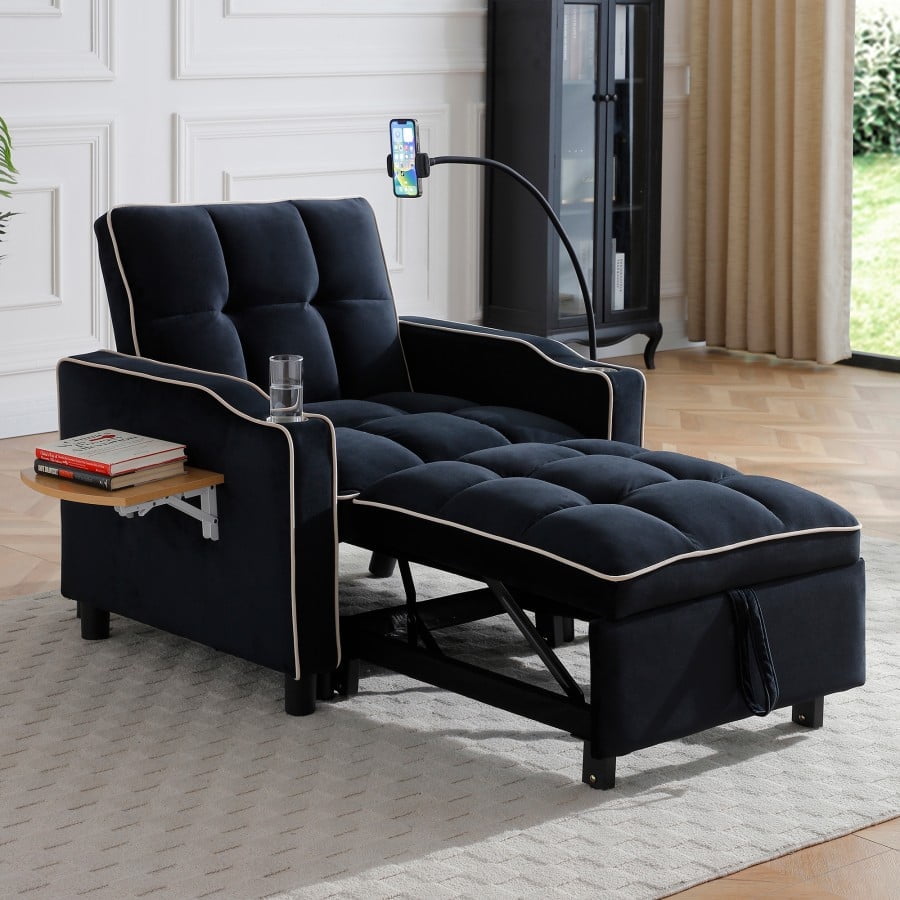 CKEASEAN 3-in-1 Sleeper Sofa Chair Bed with Phone holder, 33"W ...