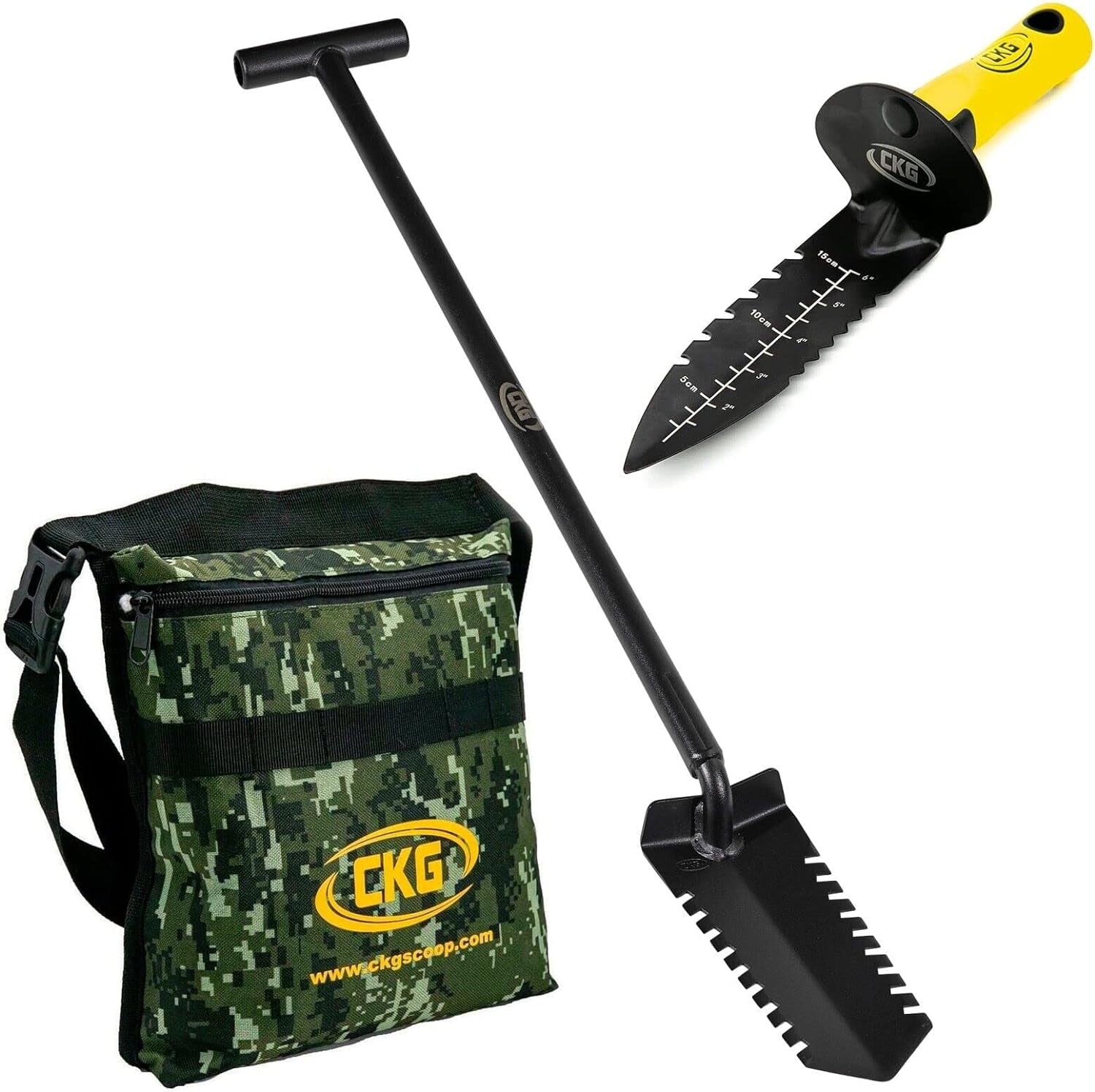 CKG Metal Detecting 3 in 1 Set, Heavy Duty Serrated Edge Digger ...
