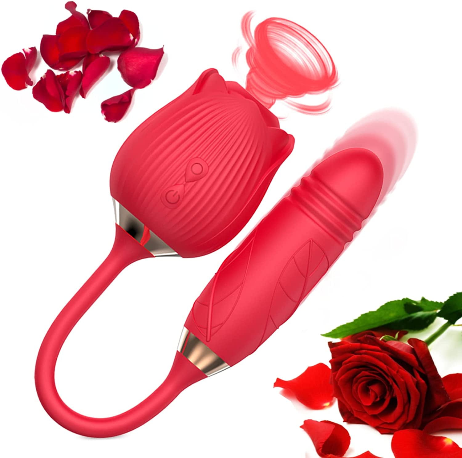 CKK Upgraded Women Rose Toys with 10 Gears, Rechargeable Rose Vibrator ...