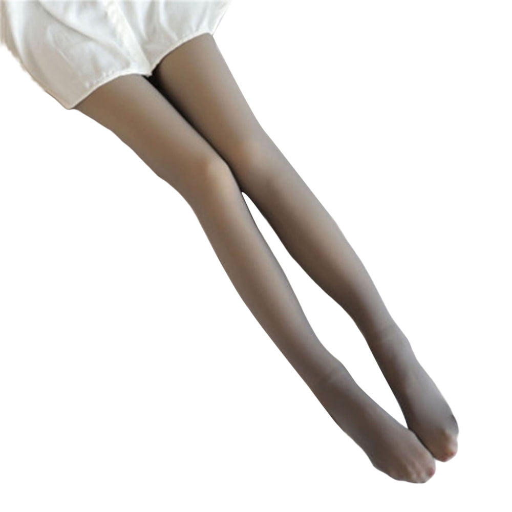 Cklc Women Extra Thick Stockings Pantyhose Solid Color Footed Durable