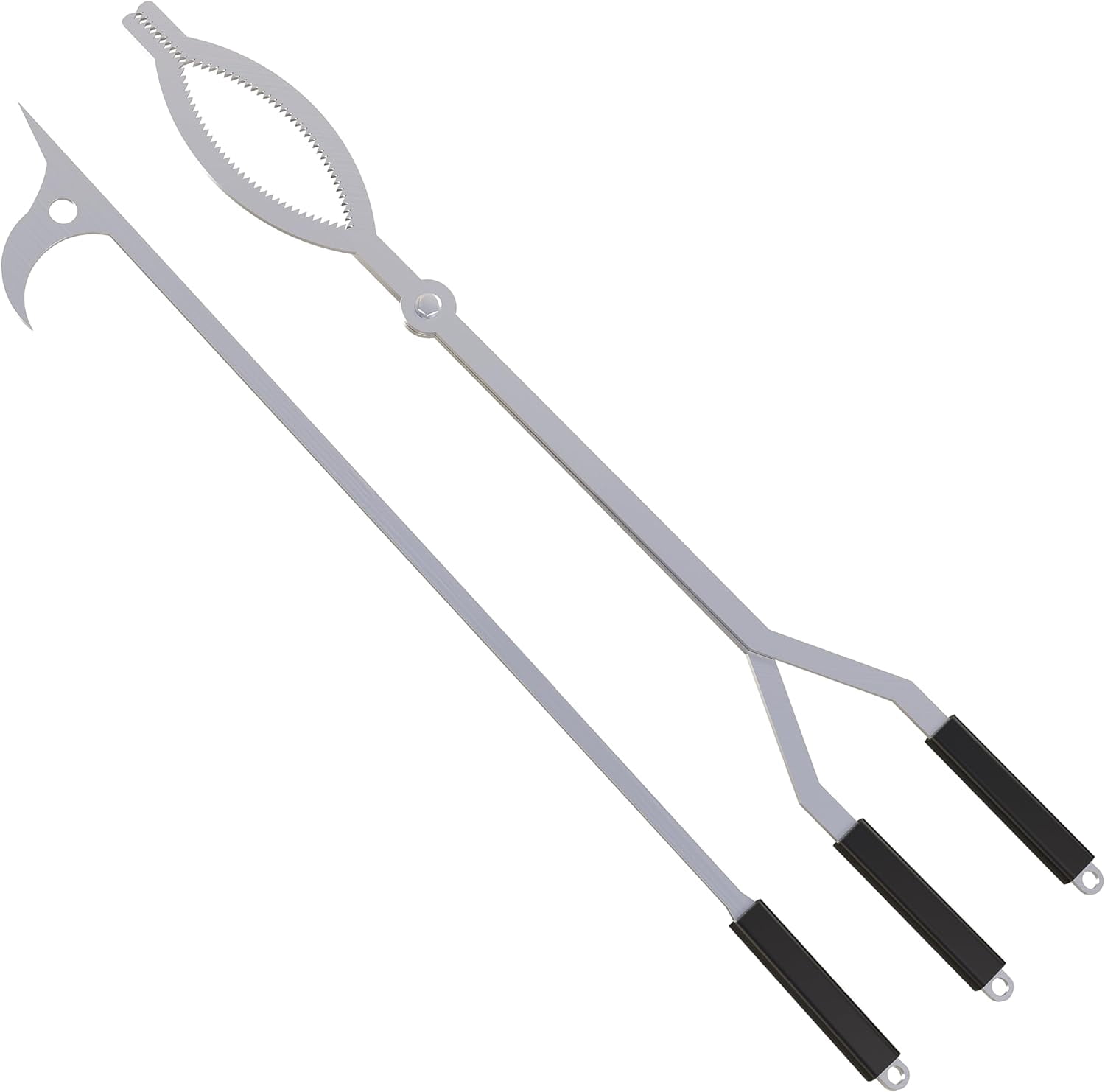 CKLT 40" Fire Tongs Firewood Grabbers and Fire Poker Set, Stainless ...