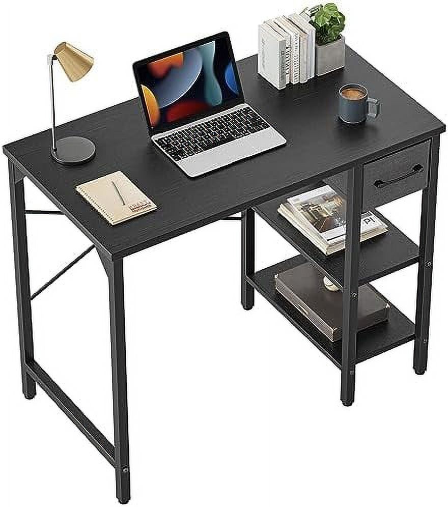 CKPFVY Computer Desk 35 Inch Small Home Office Desk with Drawer Shelves ...