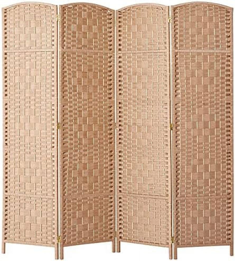CKPFVY RHF 6 ft. Tall 16" Wide- Weave Fiber Room Divider Double Hinged ...