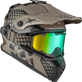 CKX Titan Viper Fiberglass Helmet - W/Dual Lens Goggles Titanium Medium ...