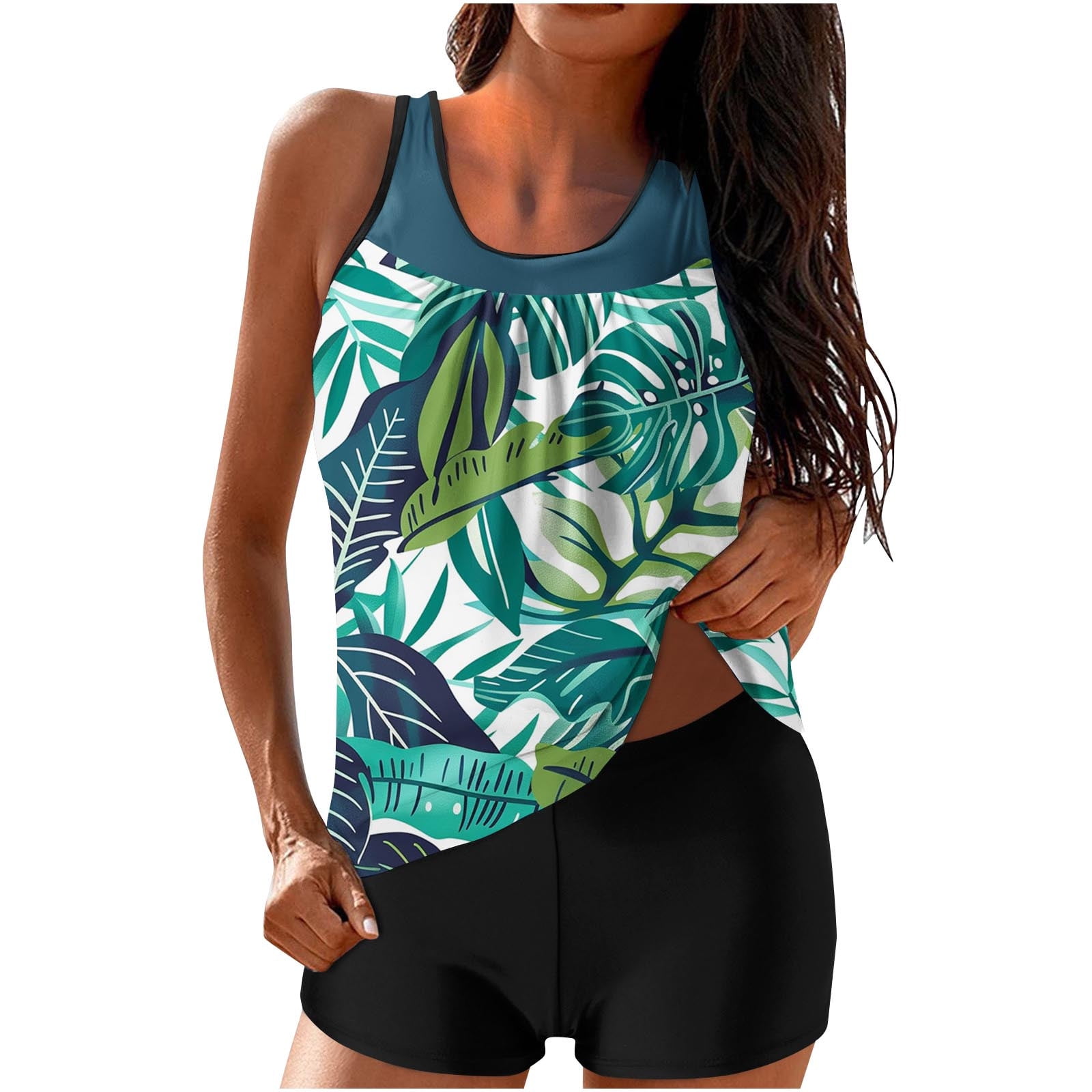 CKpwisy Blouson Tankini Swimsuits for Women 2 Piece Bathing Suits ...