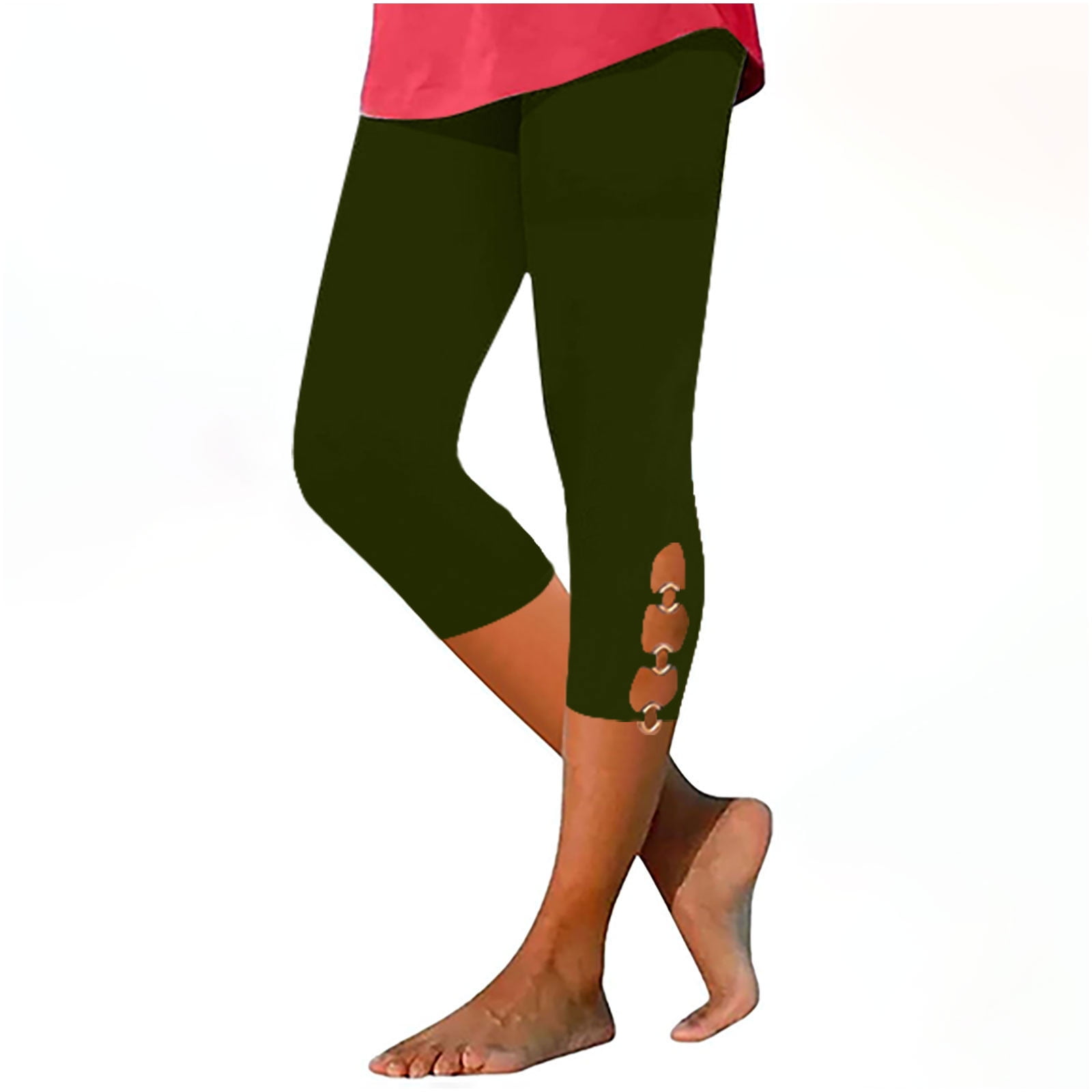 CKpwisy Capri Leggings for Women Tummy Control Plus Size Shapewear ...