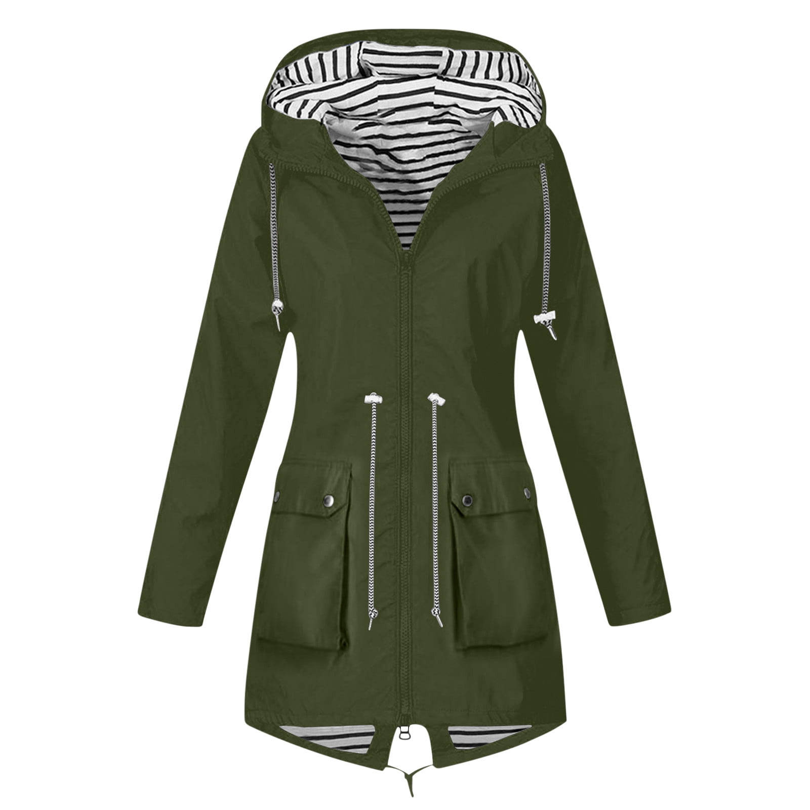 CKpwisy Rain Jacket Women Fall Fashion 2025 Zip Up Raincoat with Hood ...