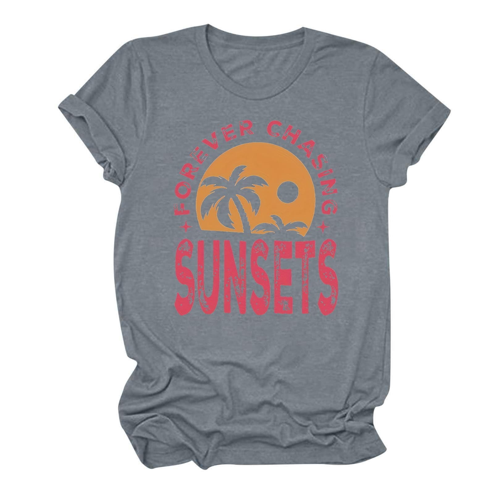 CKpwisy Summer Graphic T Shirts Sunshine Summer Vibes Palm Trees Beach ...