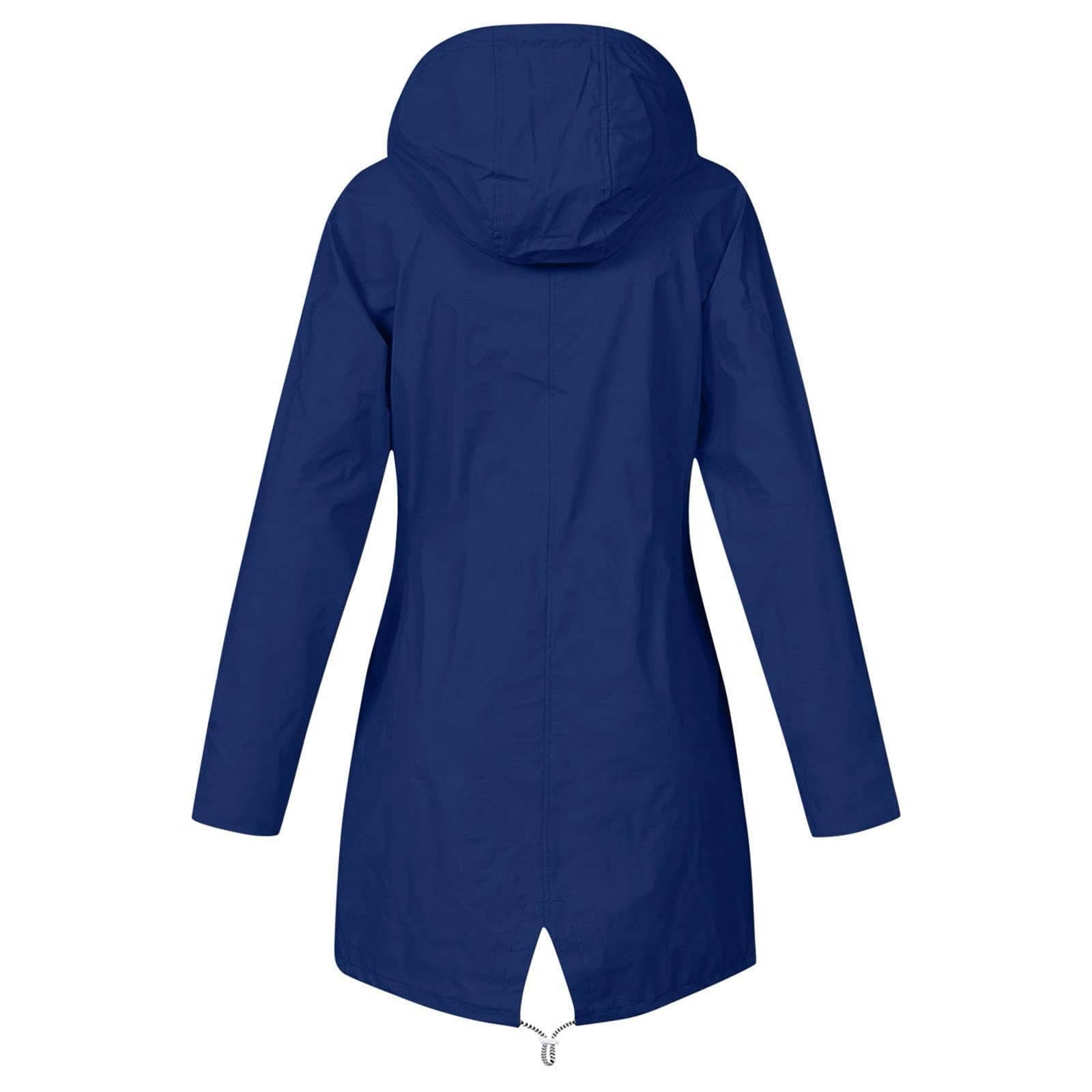 CKpwisy Waterproof Rain Jacket Women Lightweight Rain Coat Long Outdoor ...