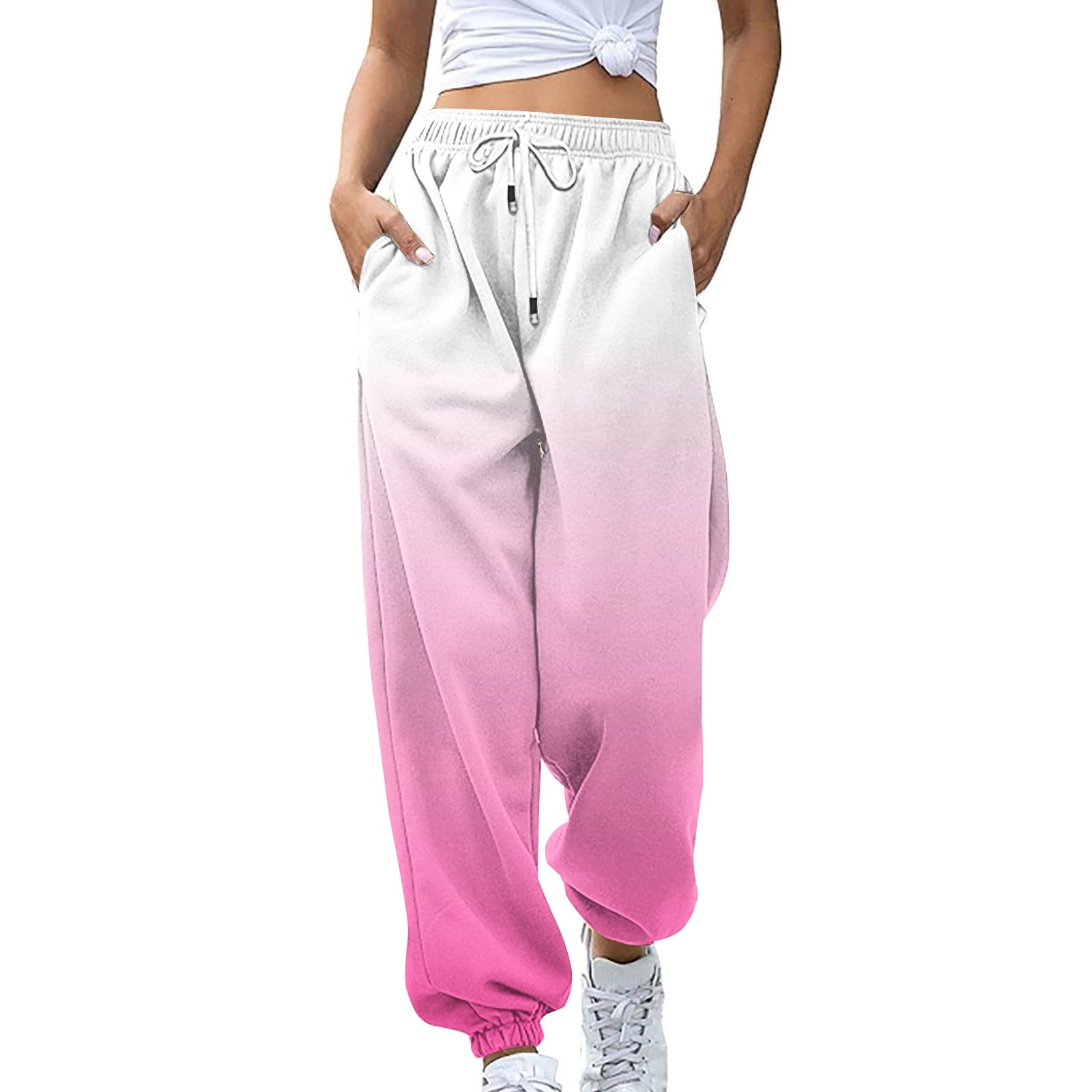 CKpwisy Women's Lined Sweatpants Winter Tie Dye Joggers Athletic Pants ...