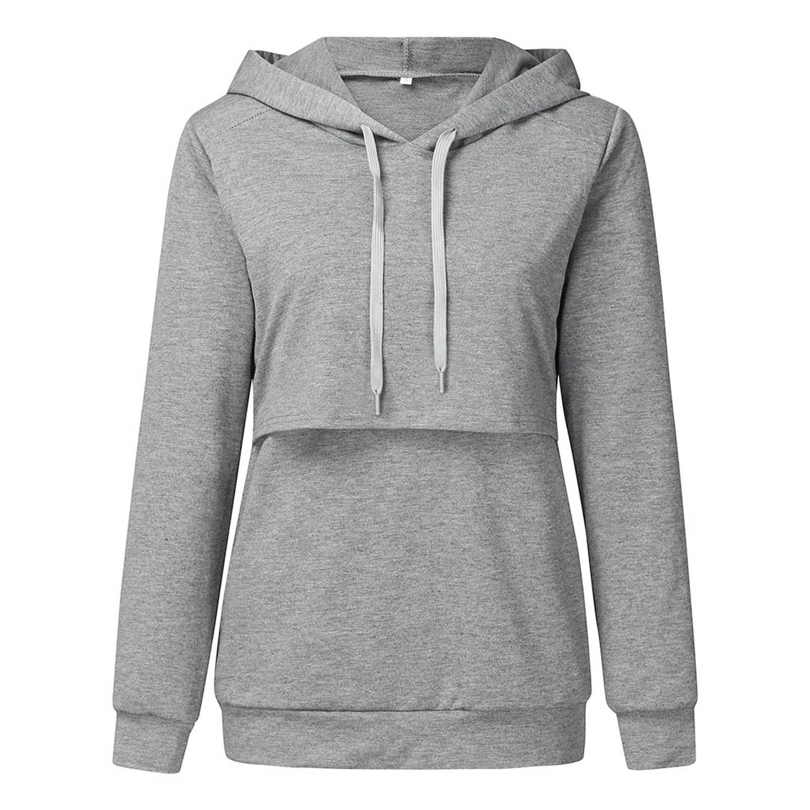 CKpwisy Women's Maternity Sweatshirts Long Sleeves Nursing Hoodies ...