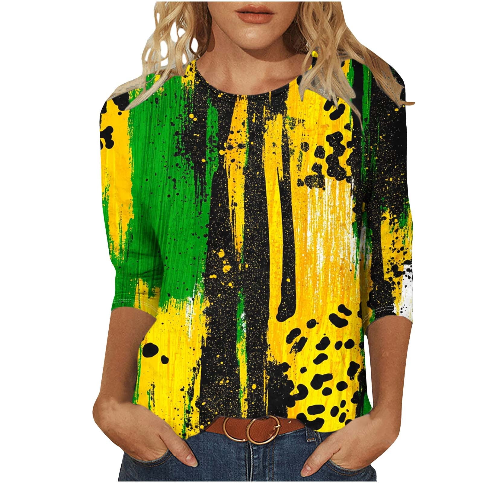 CKpwisy Womens Carnival Tees Pullover Mask Print Tunic Theme Party ...