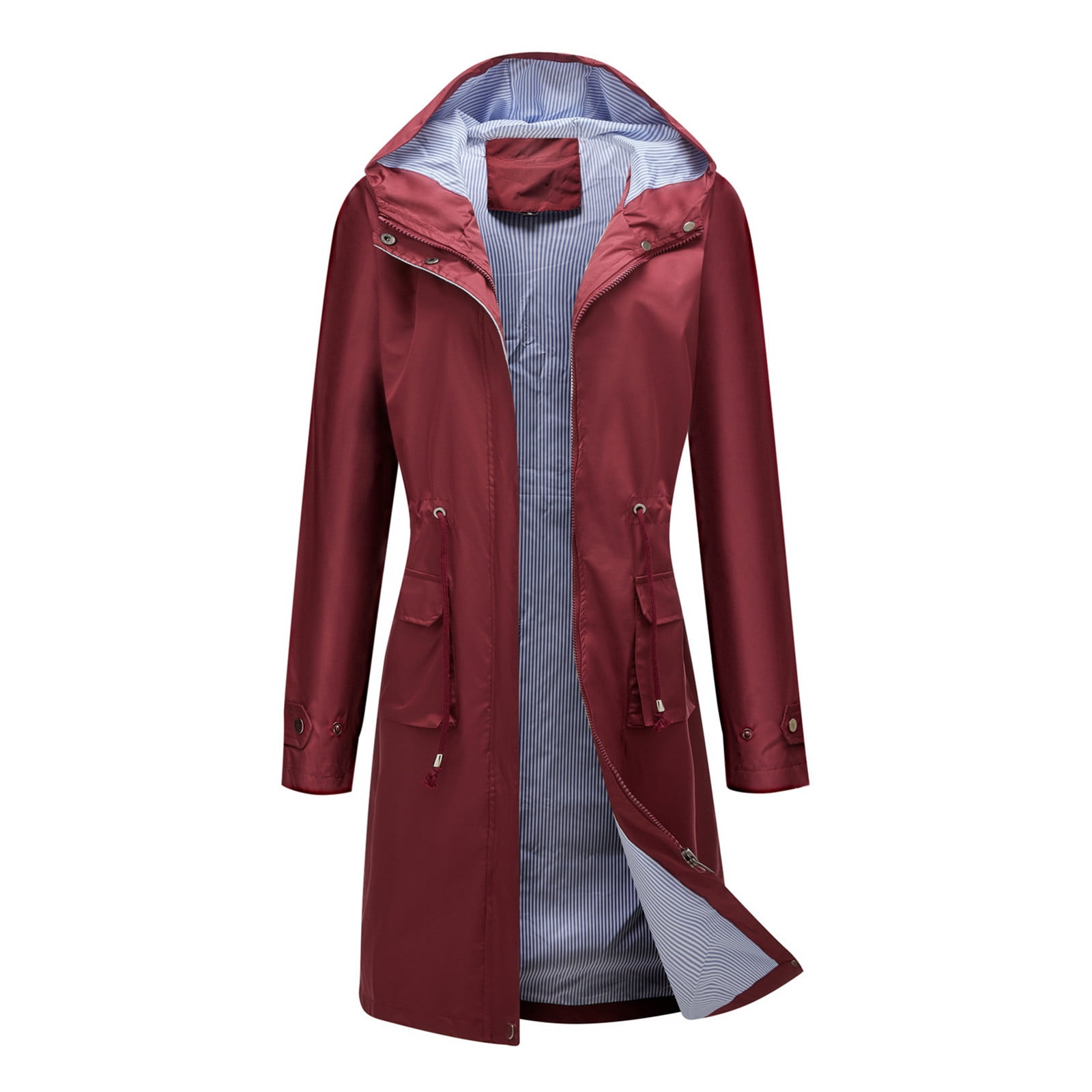 CKpwisy Womens Rain Jacket with Hood Waterproof Long Sleeve Lightweight ...
