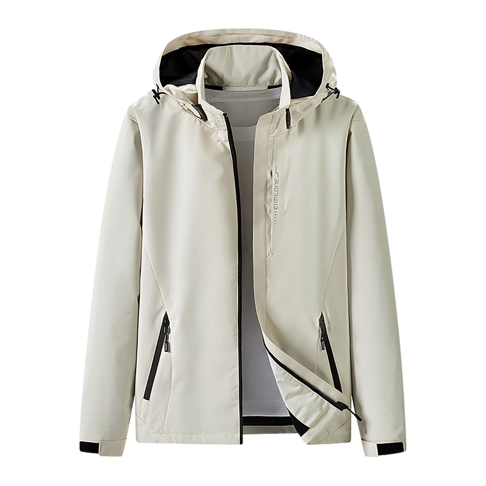 CKpwisy Zip Up Rain Jackets 2025 New Running Cycling Bike Rain Coats ...
